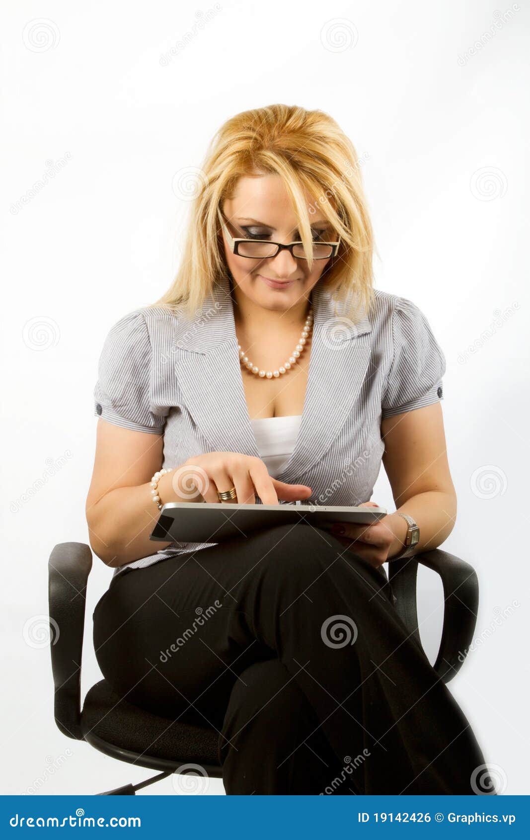 Business Lady with Pad stock photo. Image of caucasian - 19142426