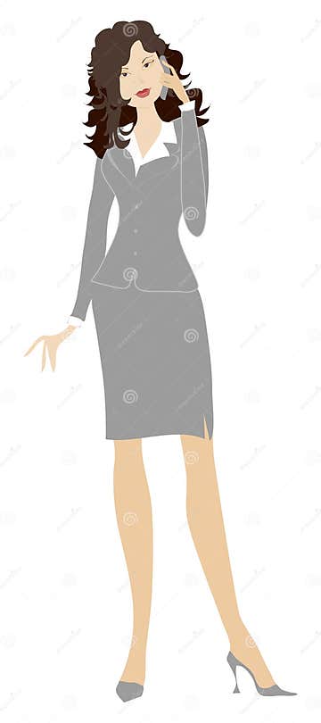 Business lady phoning stock illustration. Illustration of young - 597888