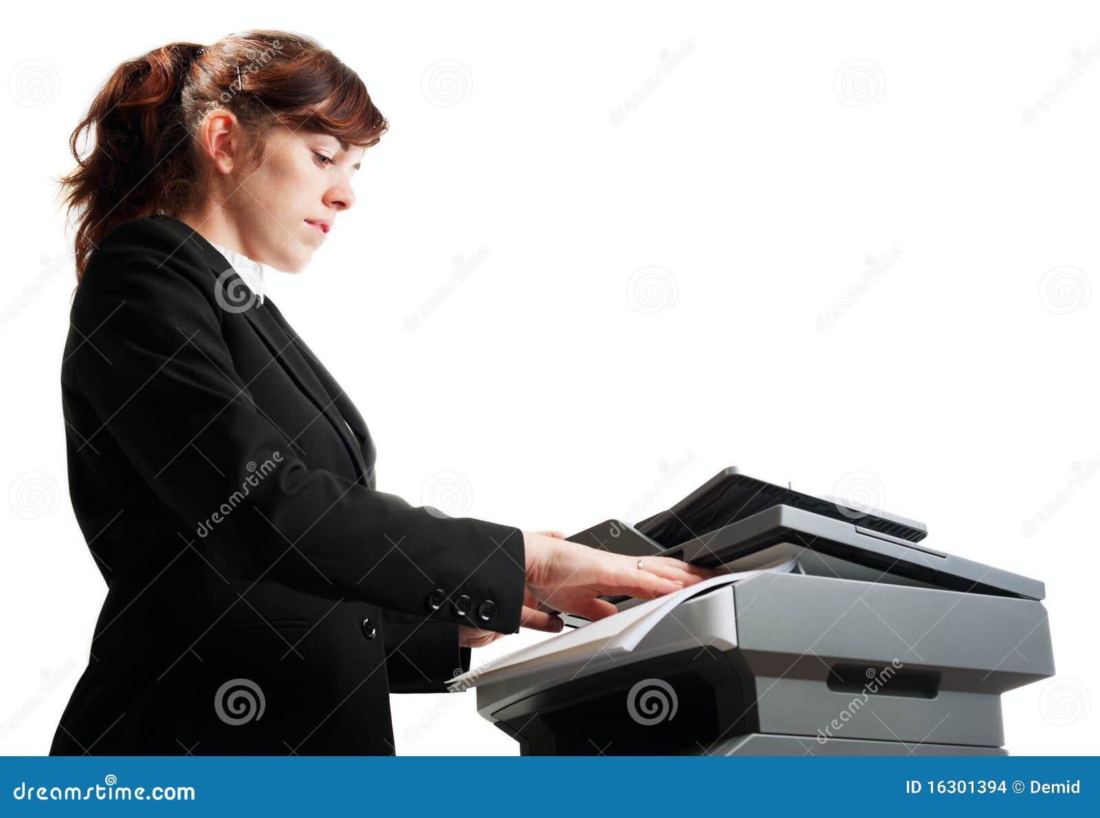 Business Lady with a Printer Stock Photo - Image of elegant, file: 16301394