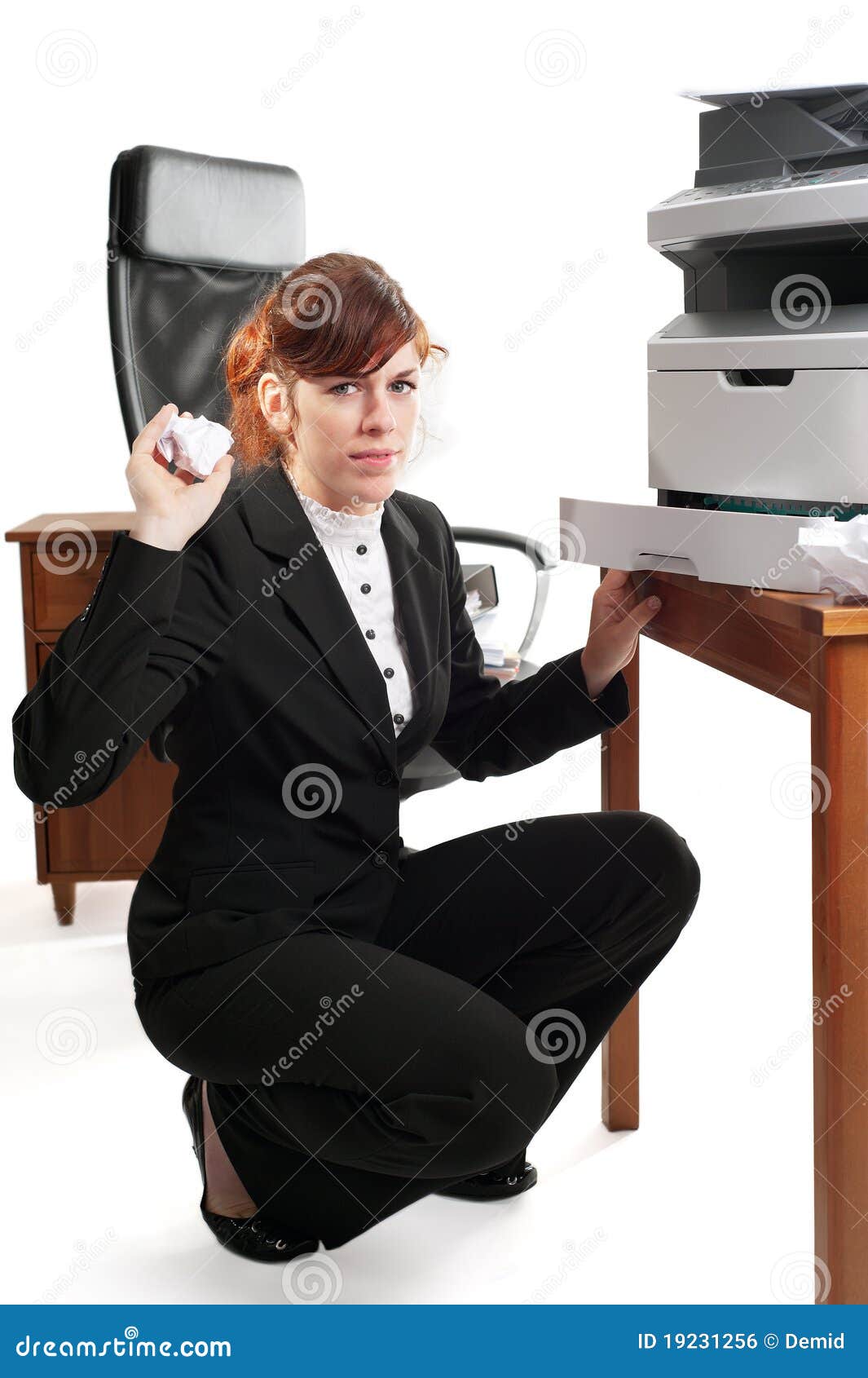 Business Lady with a Printer Stock Photo - Image of elegant, girl: 19231256