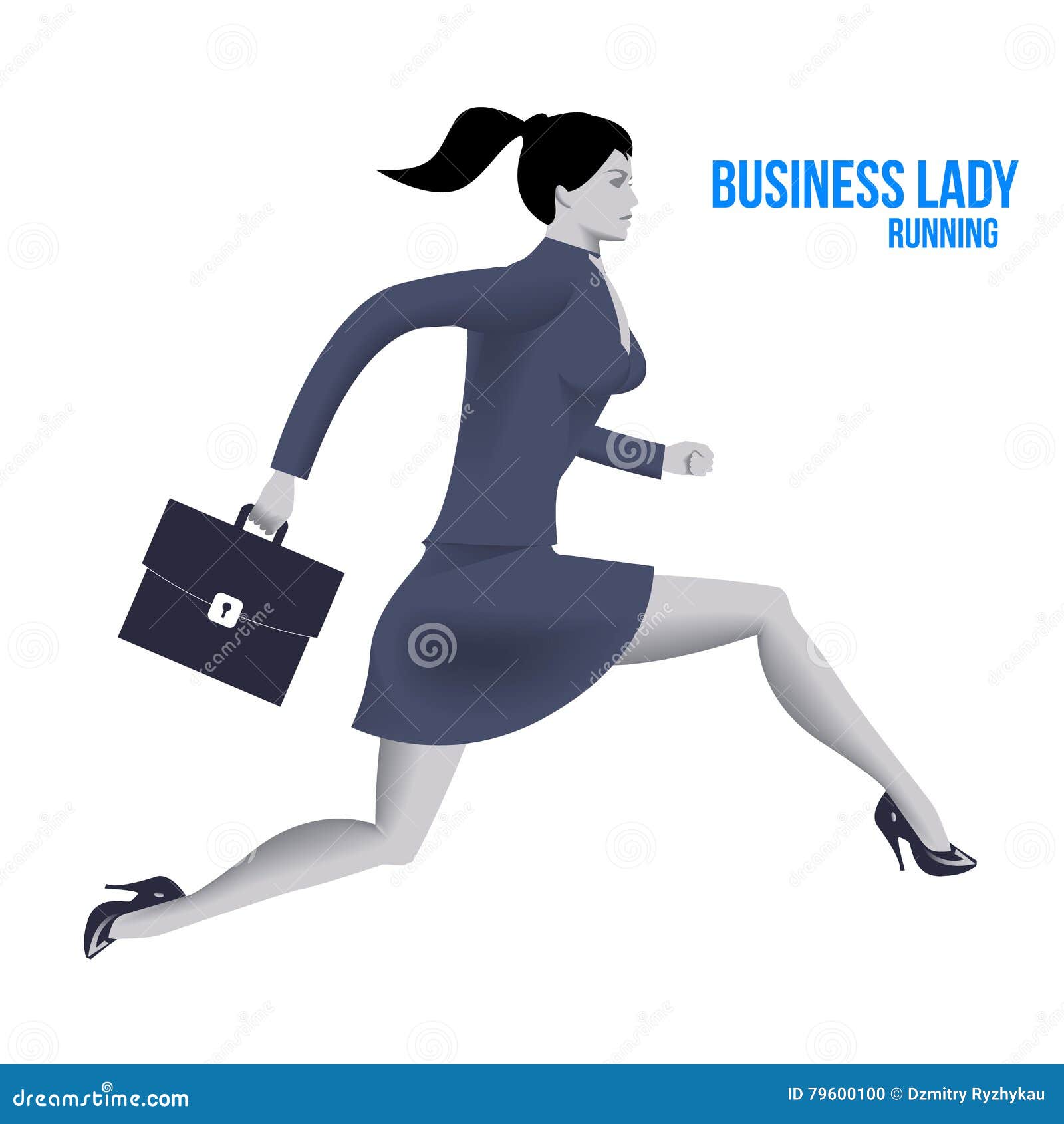 Lady Running Silhouette Vector Illustration | CartoonDealer.com #36950528