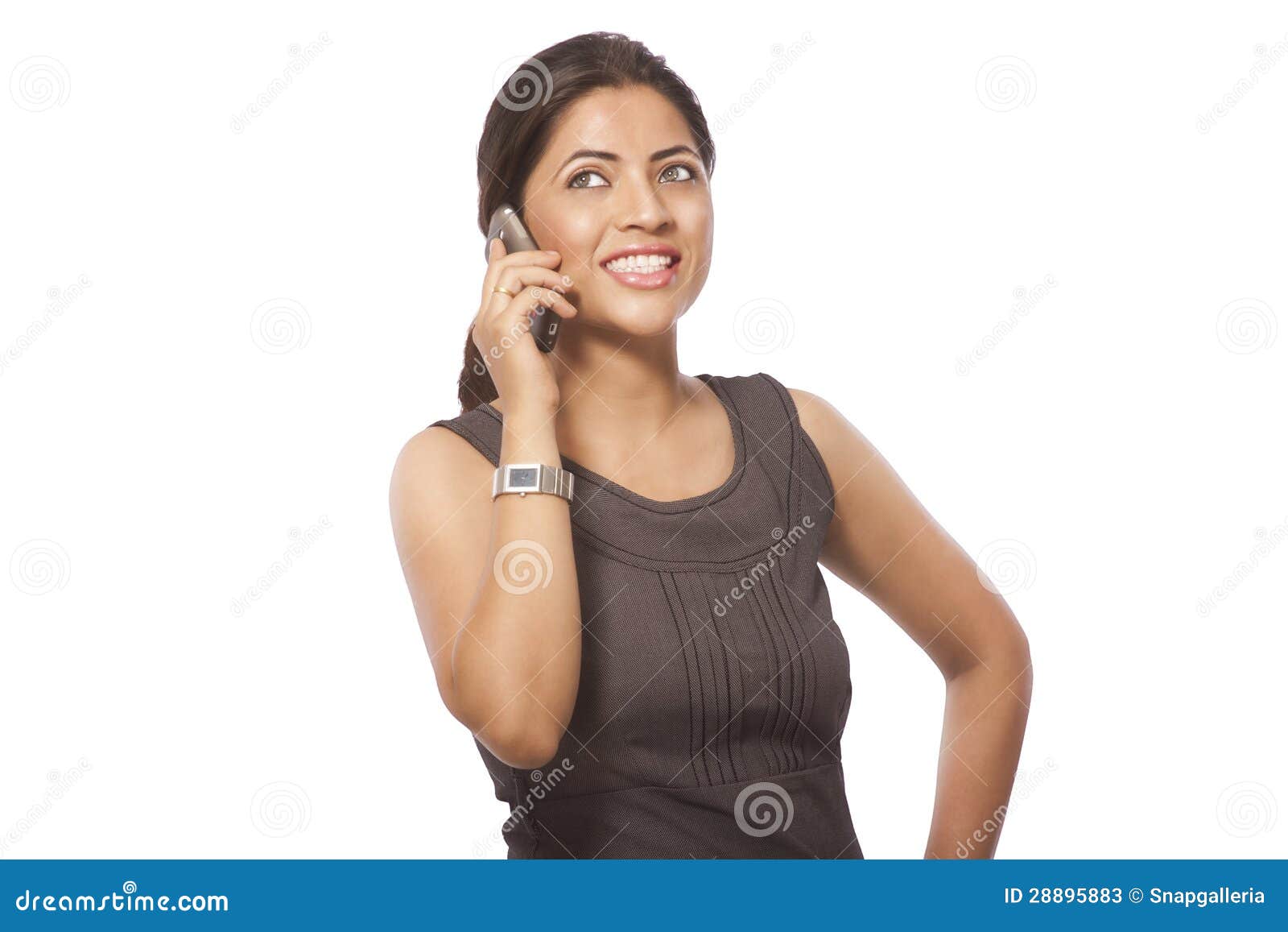 Business Lady Talking on Phone Stock Image - Image of adult, laughing ...
