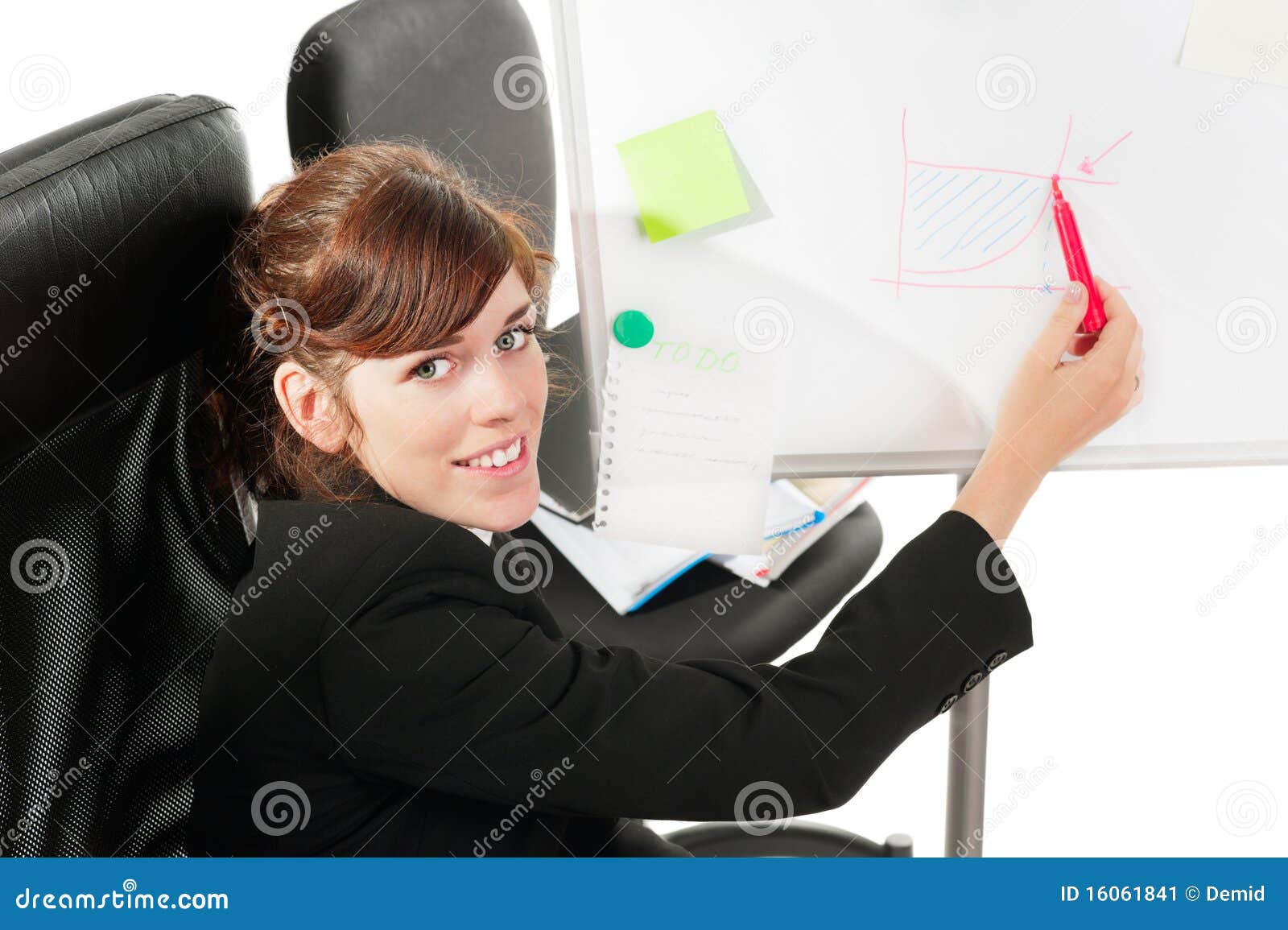 Business Lady at a Whiteboard Stock Image - Image of female, caucasian ...