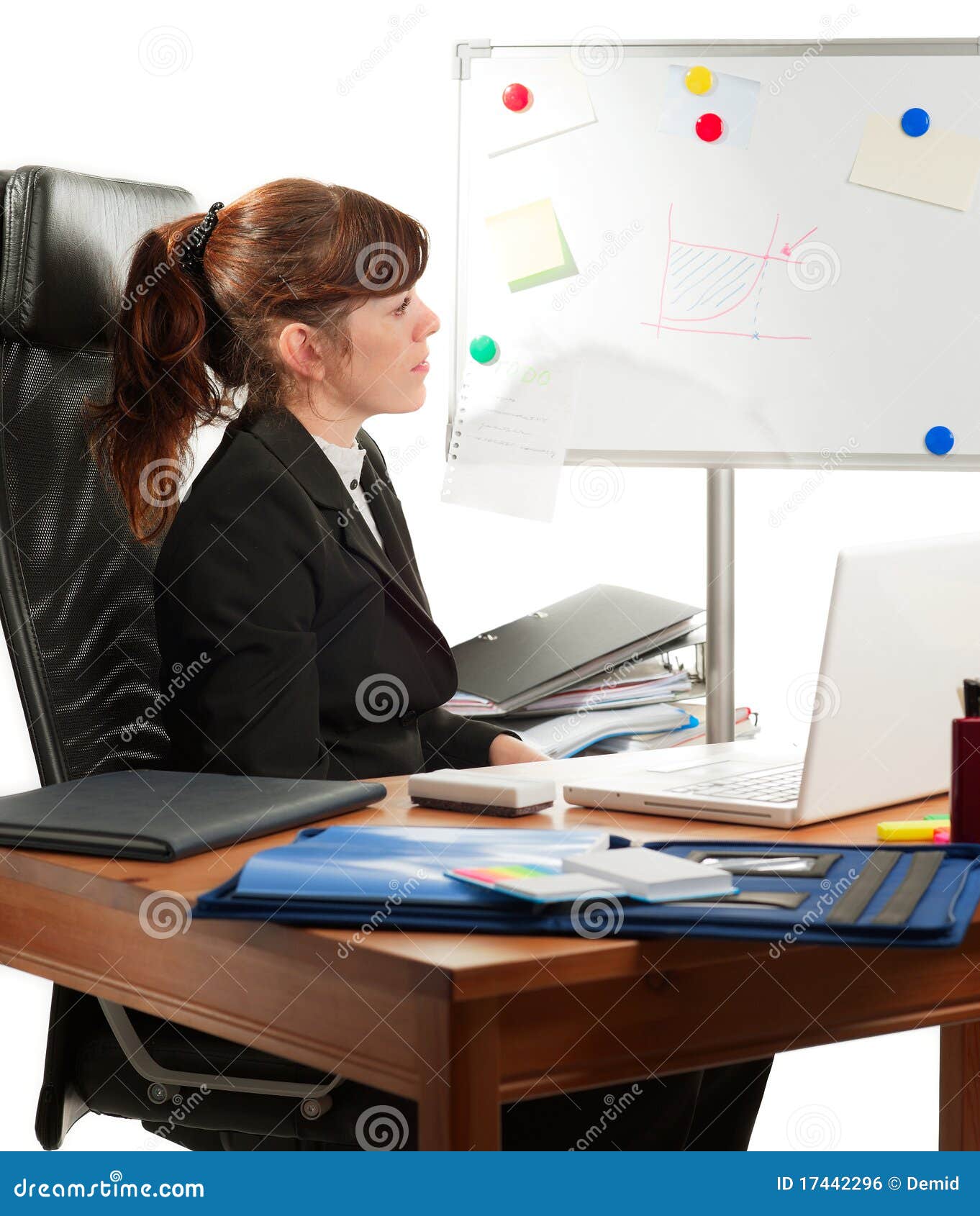 Business Lady at a Whiteboard Stock Photo - Image of caucasian, board ...