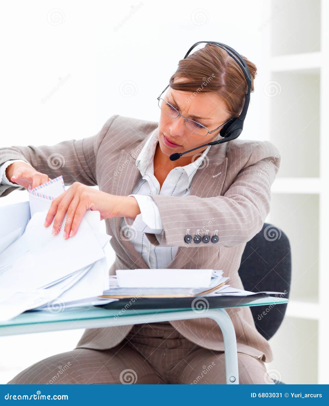 Business Lady Working at Desk Stock Image - Image of desk, office: 6803031
