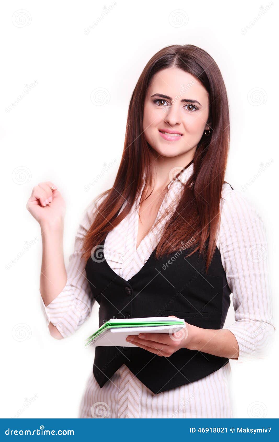Business Lady is Writing a Note Stock Image - Image of blouse, serious ...