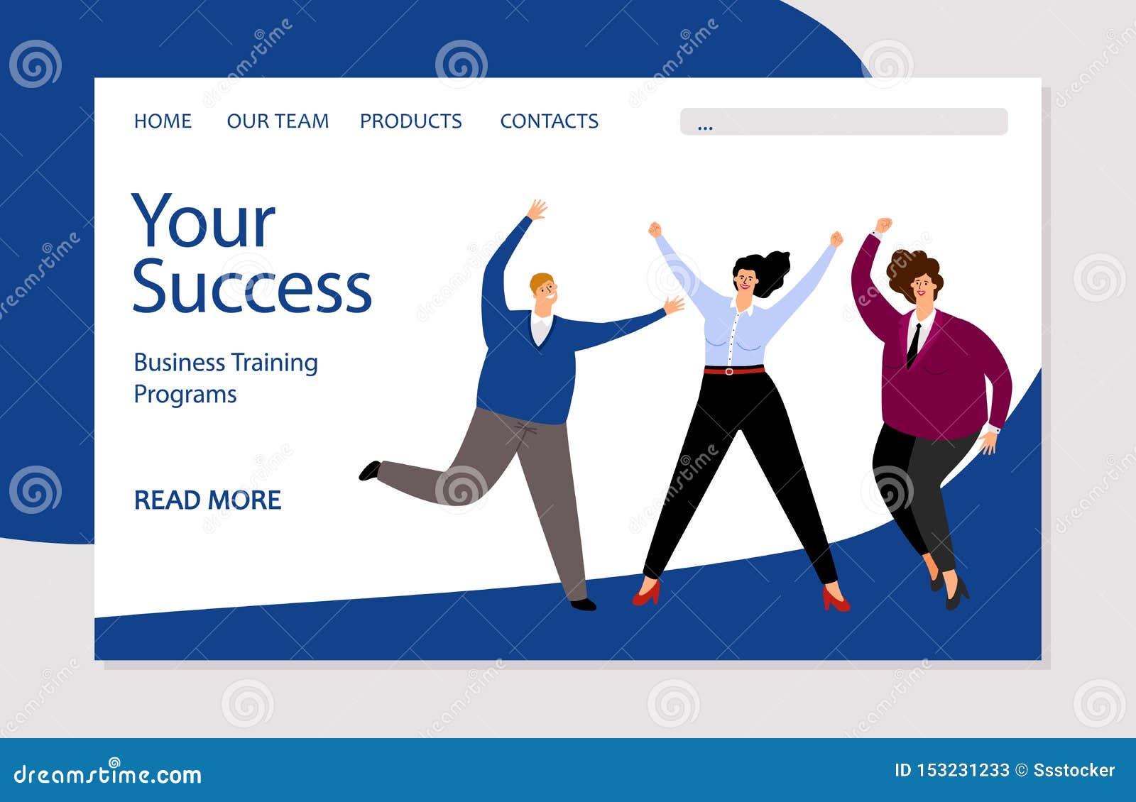 Business Landing Page Template. Successful Business, Training Programs ...