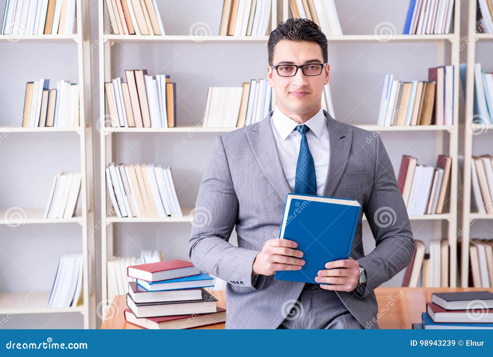 The Business Law Student Working Studying in the Library Stock Image ...