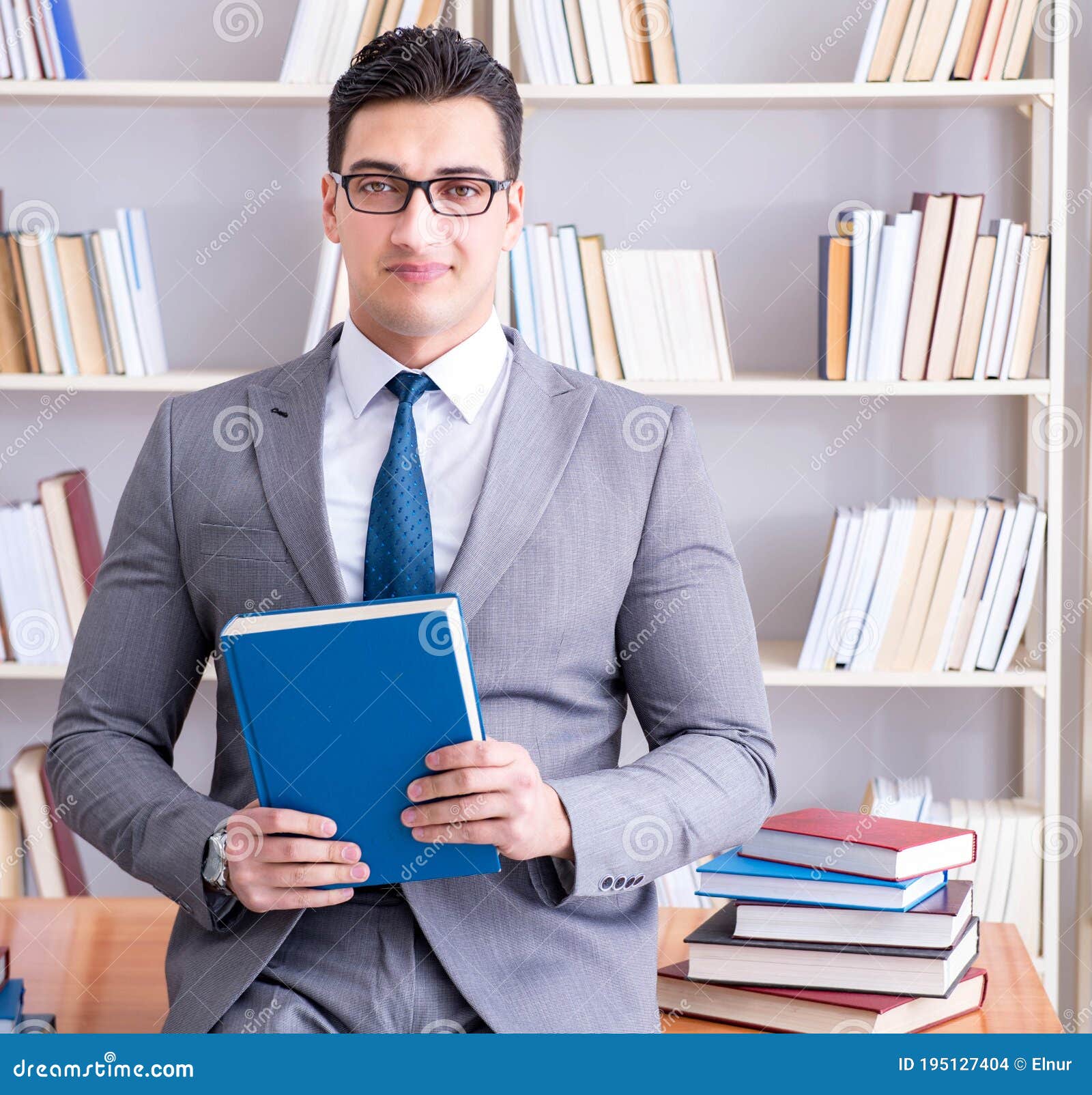 The Business Law Student Working Studying in the Library Stock Photo ...