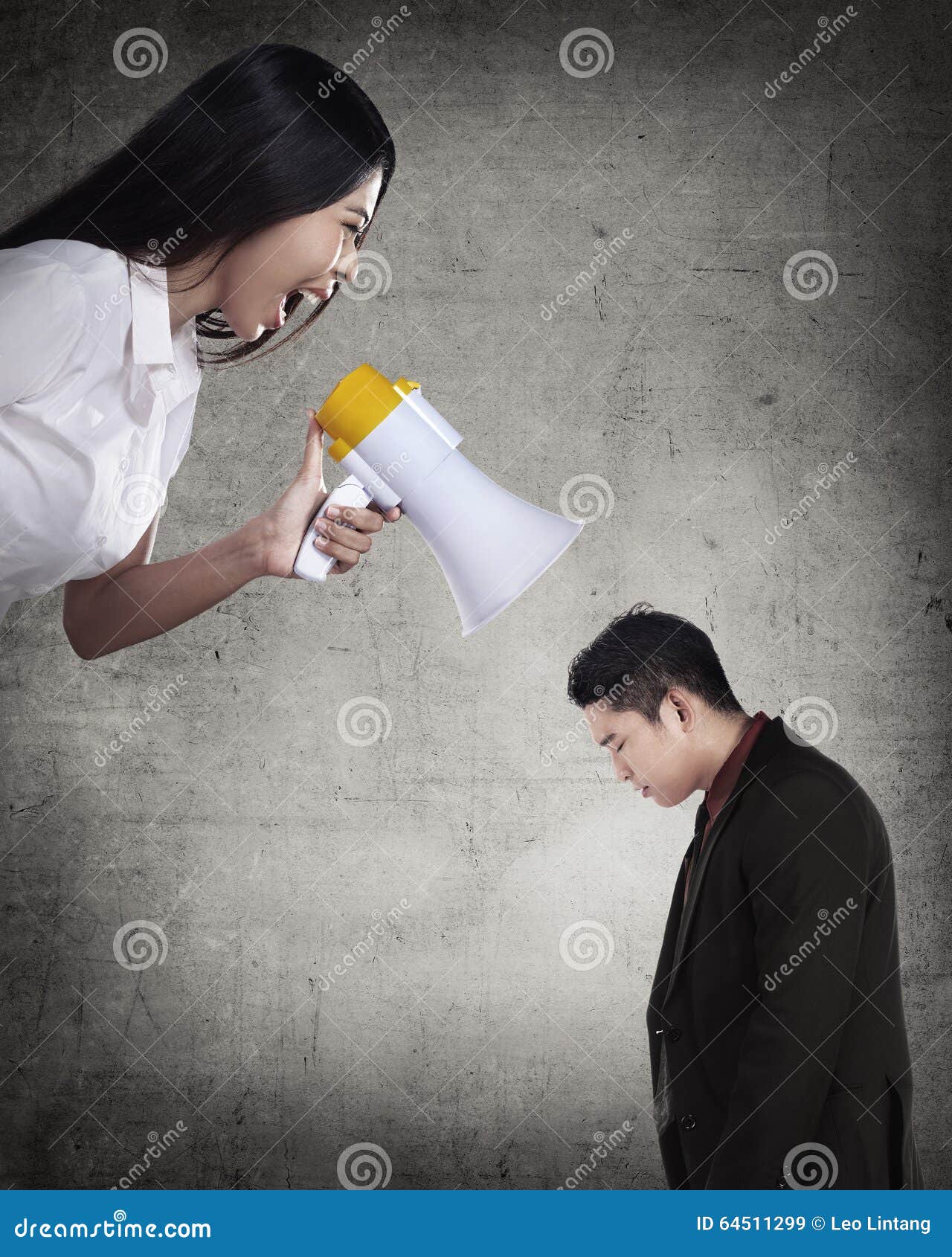 Business Leader Give Order Via Megaphone To Subordinate Stock Image ... Business Leader Give Order Via Megaphone To Subordinate Stock Image ...