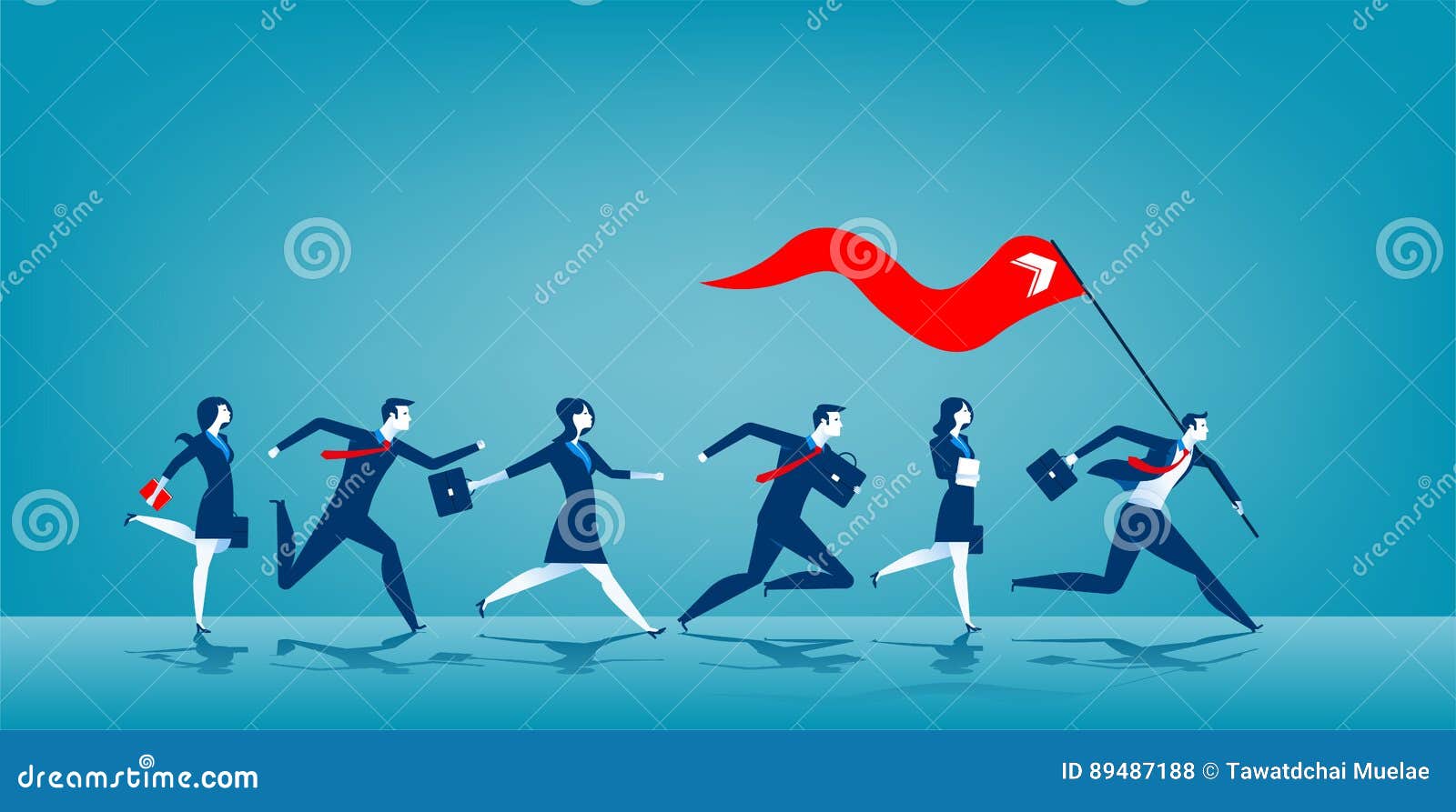 Business Leader Holding Red Flag Stock Vector - Illustration of ...