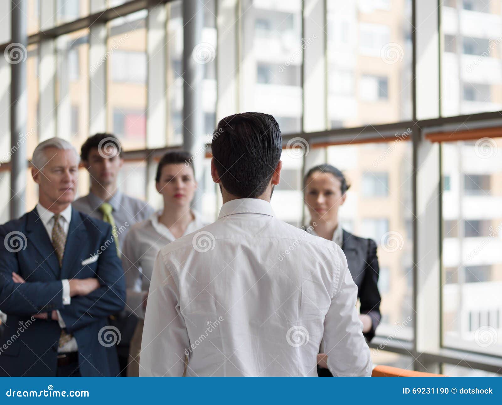 Business Leader Making Presentation and Brainstorming Stock Photo ...