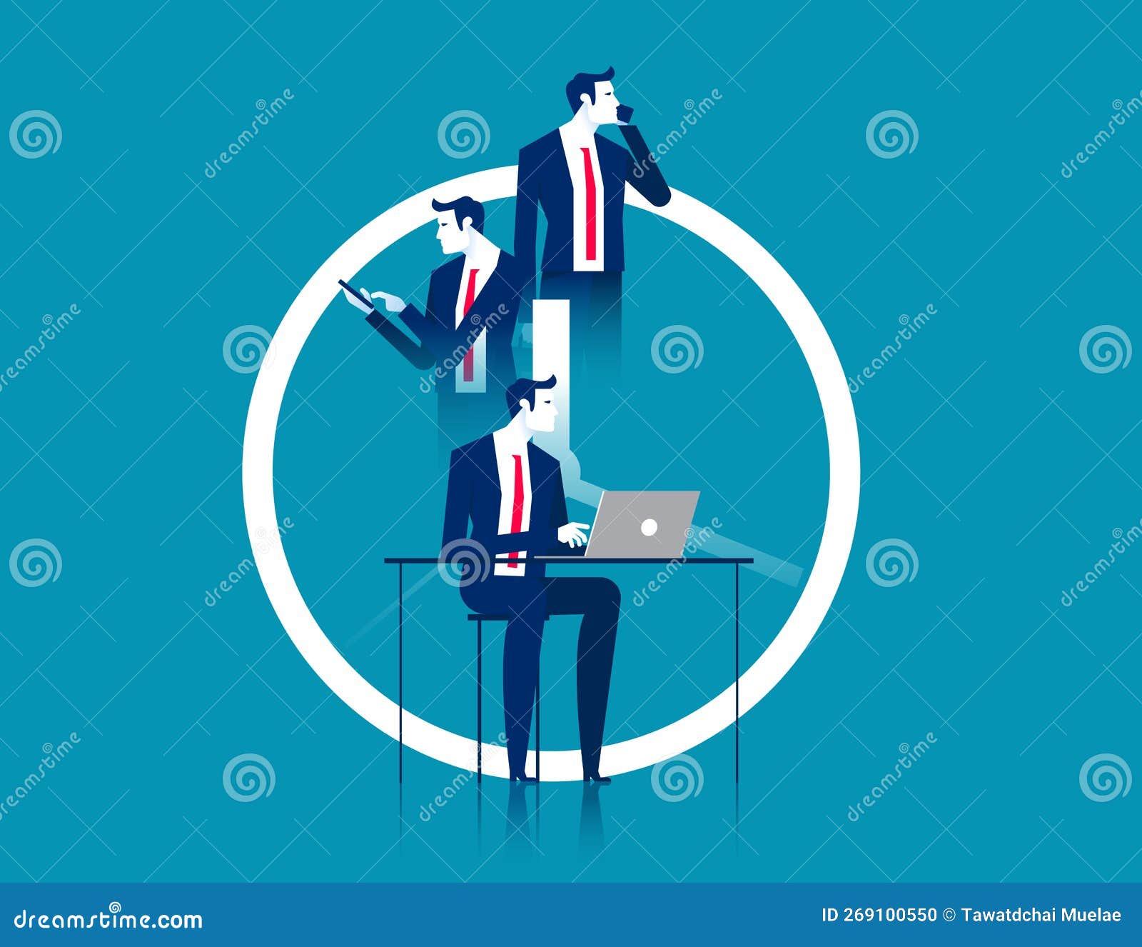 Business Leader Multitasking Stock Vector - Illustration of increase ...