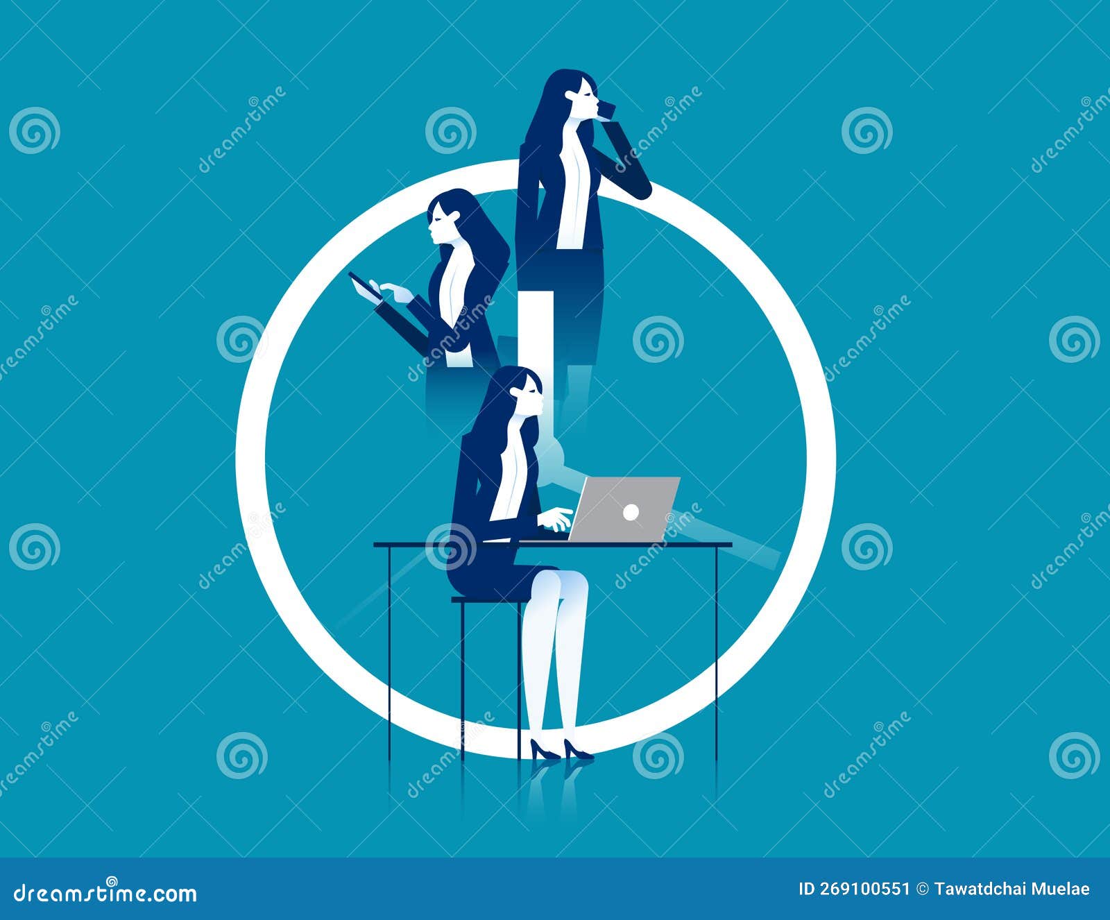 Business Leader Multitasking Stock Vector - Illustration of boss ...