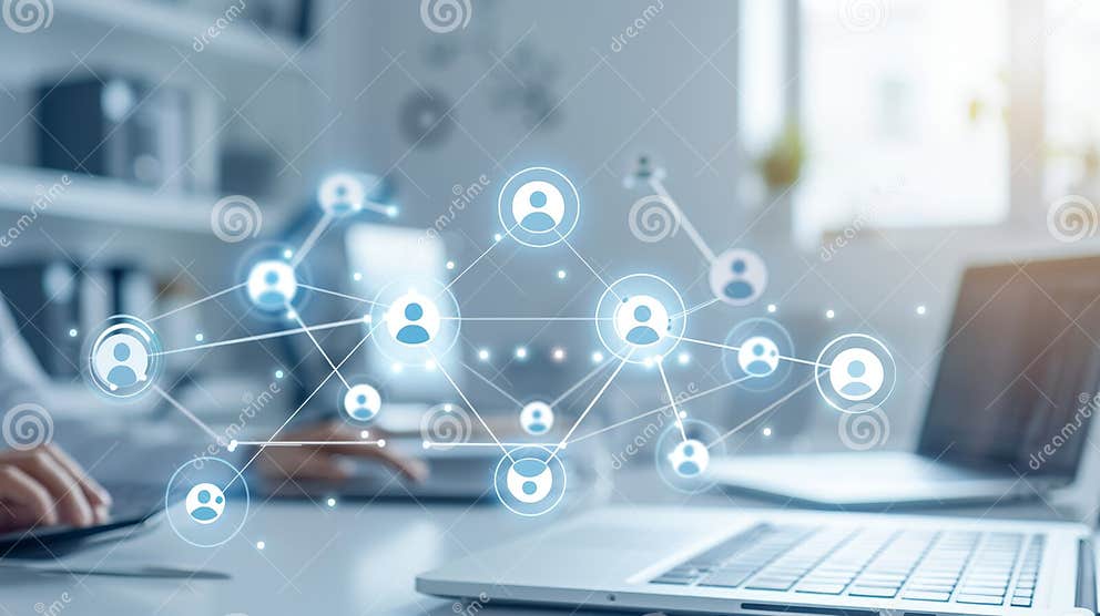 Business Leaders Networking in Virtual Roundtable Discussion Stock ...