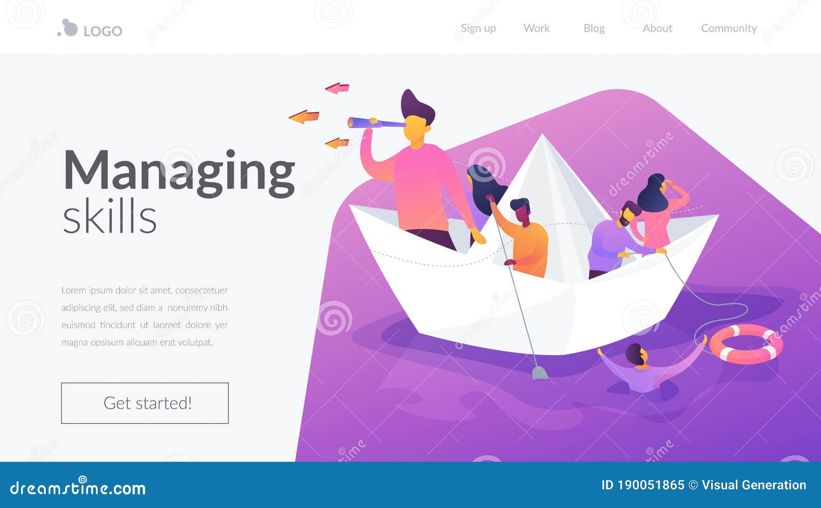 Leadership Landing Page Template. Stock Vector - Illustration of ...