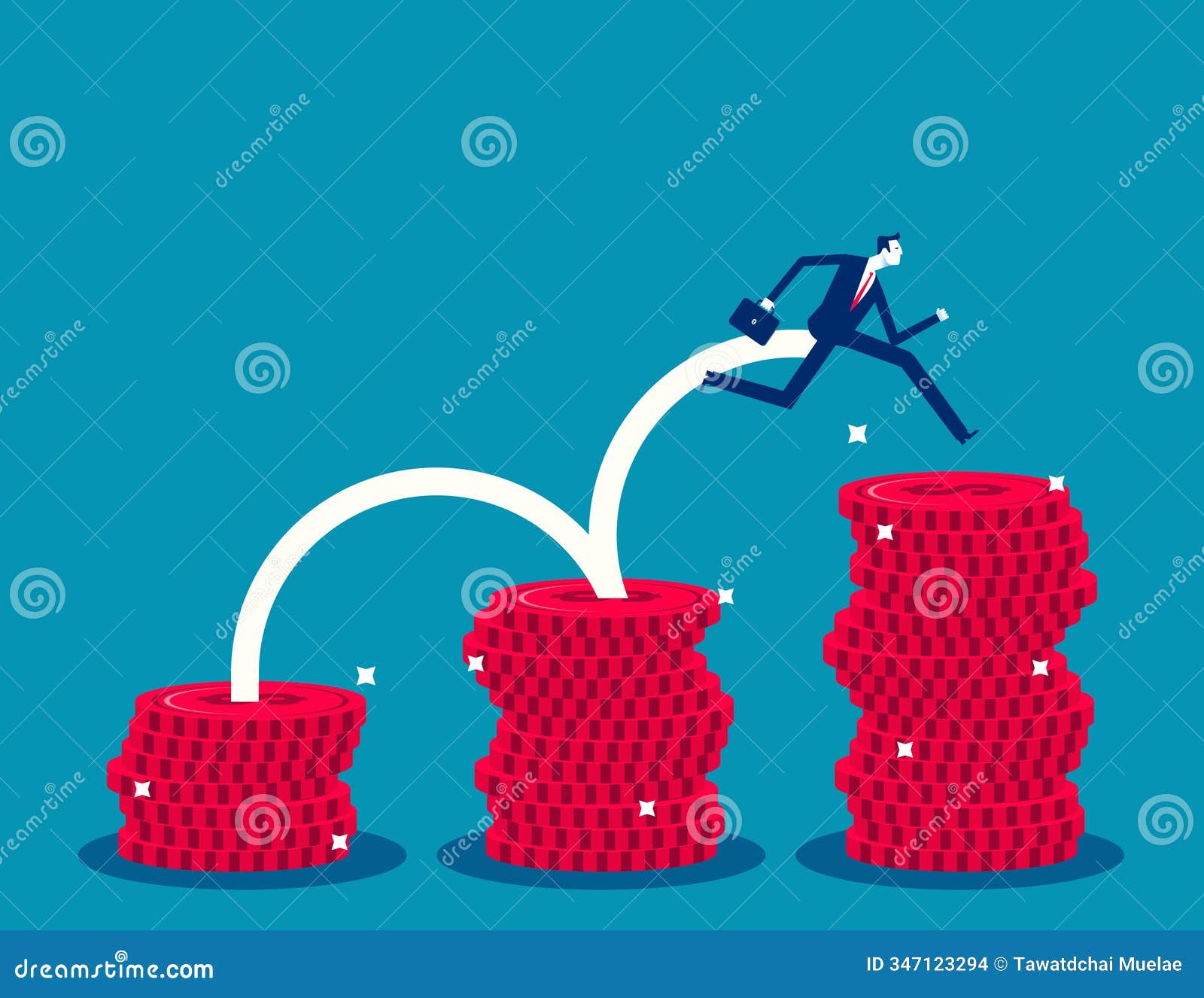 Business Leadership Moving Up. Wages Business Vector Illustration Stock ...