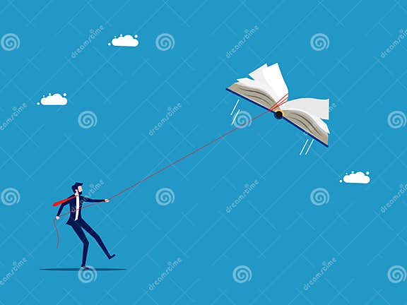 Business Learning. Businessman Pulling a Book Stock Vector ...