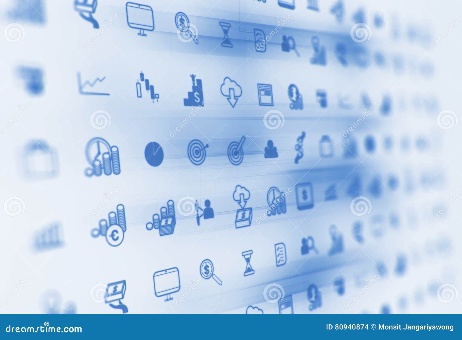 Business And Learning Icon On Blue Technology Background Royalty-Free ...