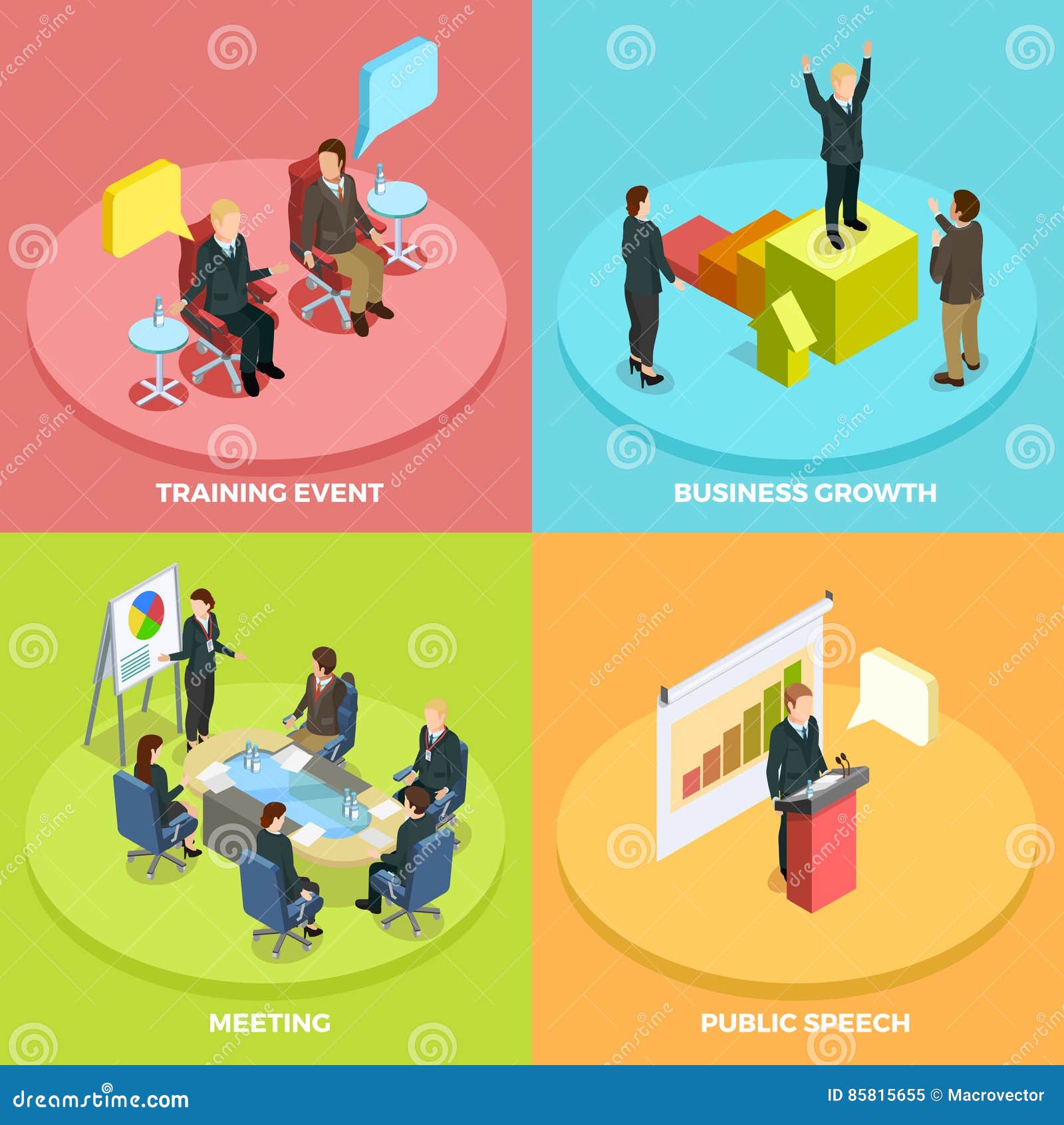 Business Learning Isometric Concept Stock Vector - Illustration of ...