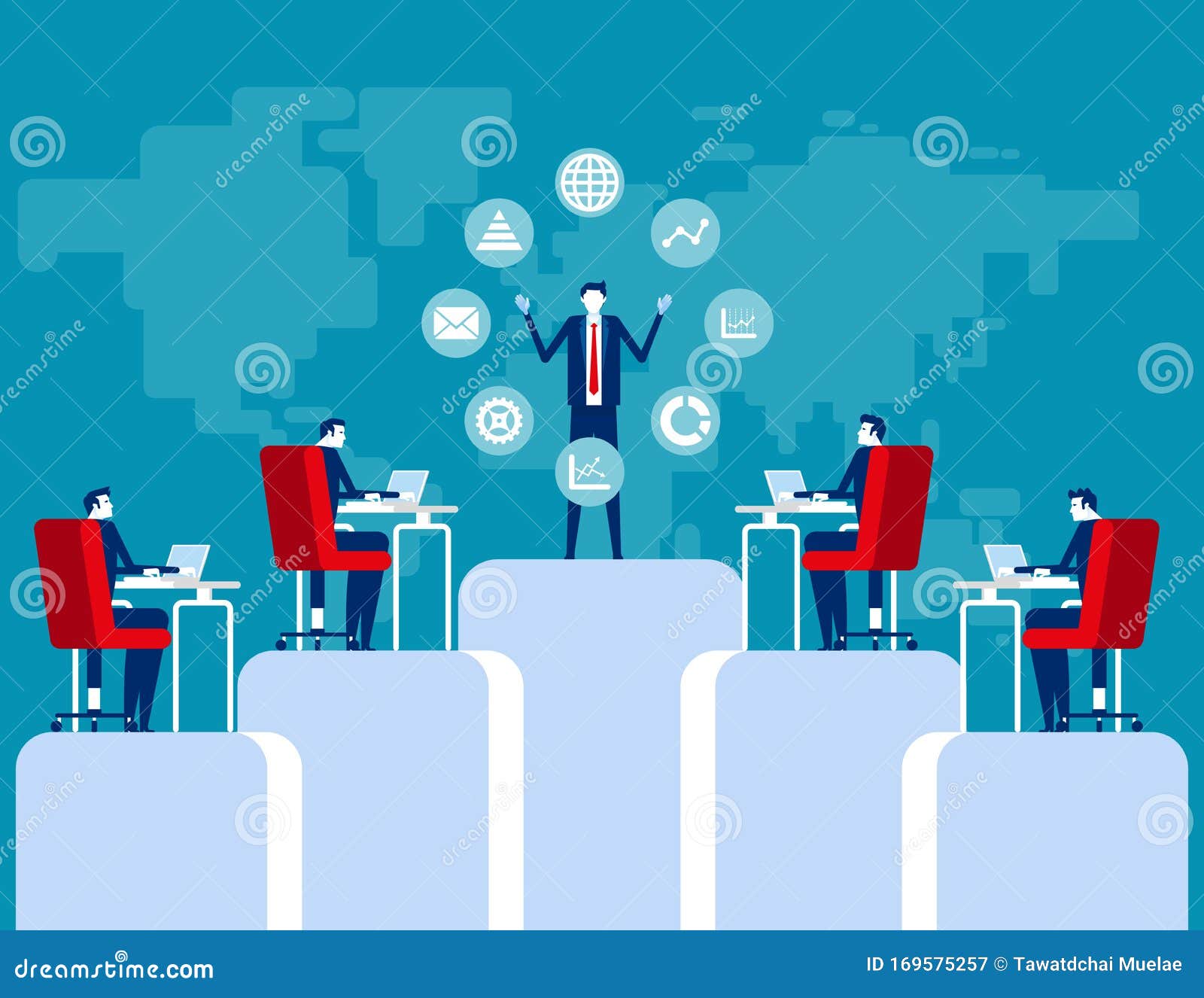 Business Learning at Professional. Concept Business Training Vector ...