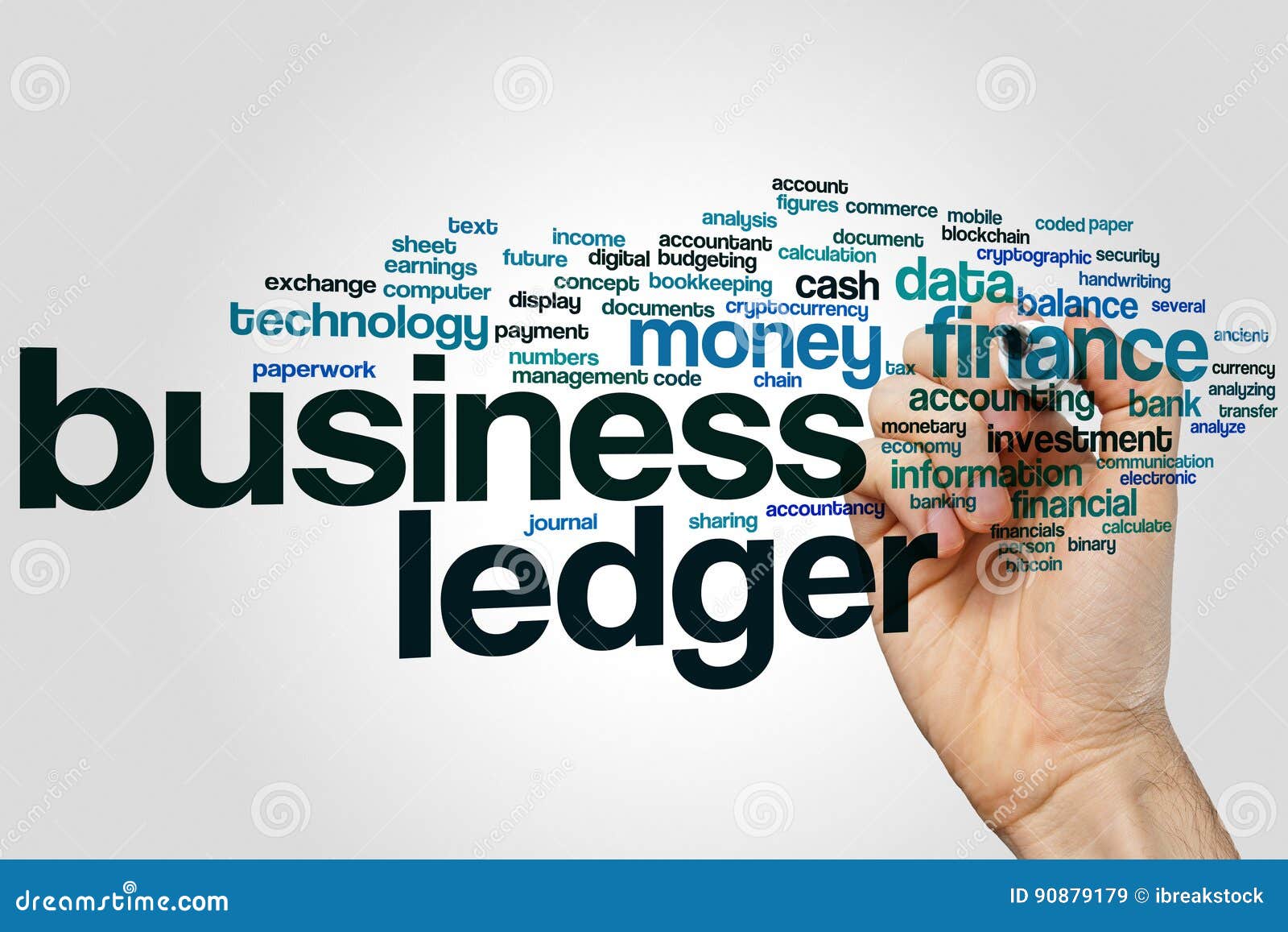 Business Ledger Word Cloud Concept On Grey Background Stock Image ...