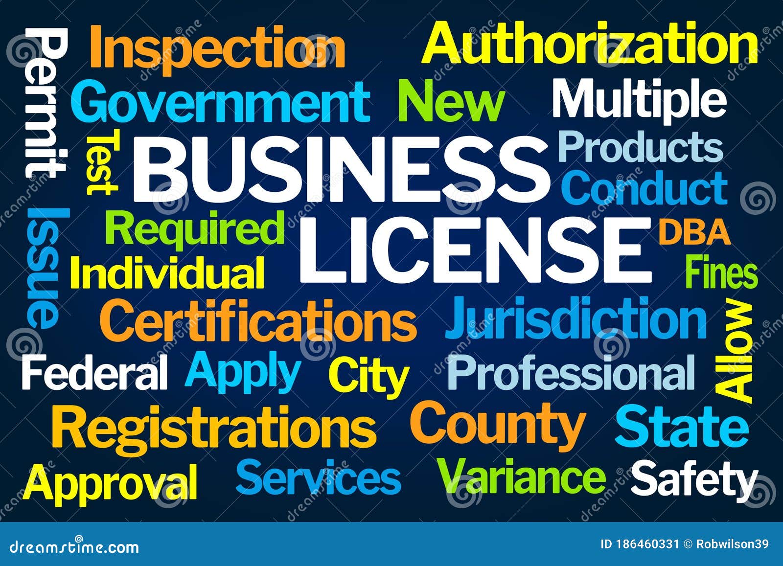 Business License Word Cloud Stock Illustration - Illustration of ...