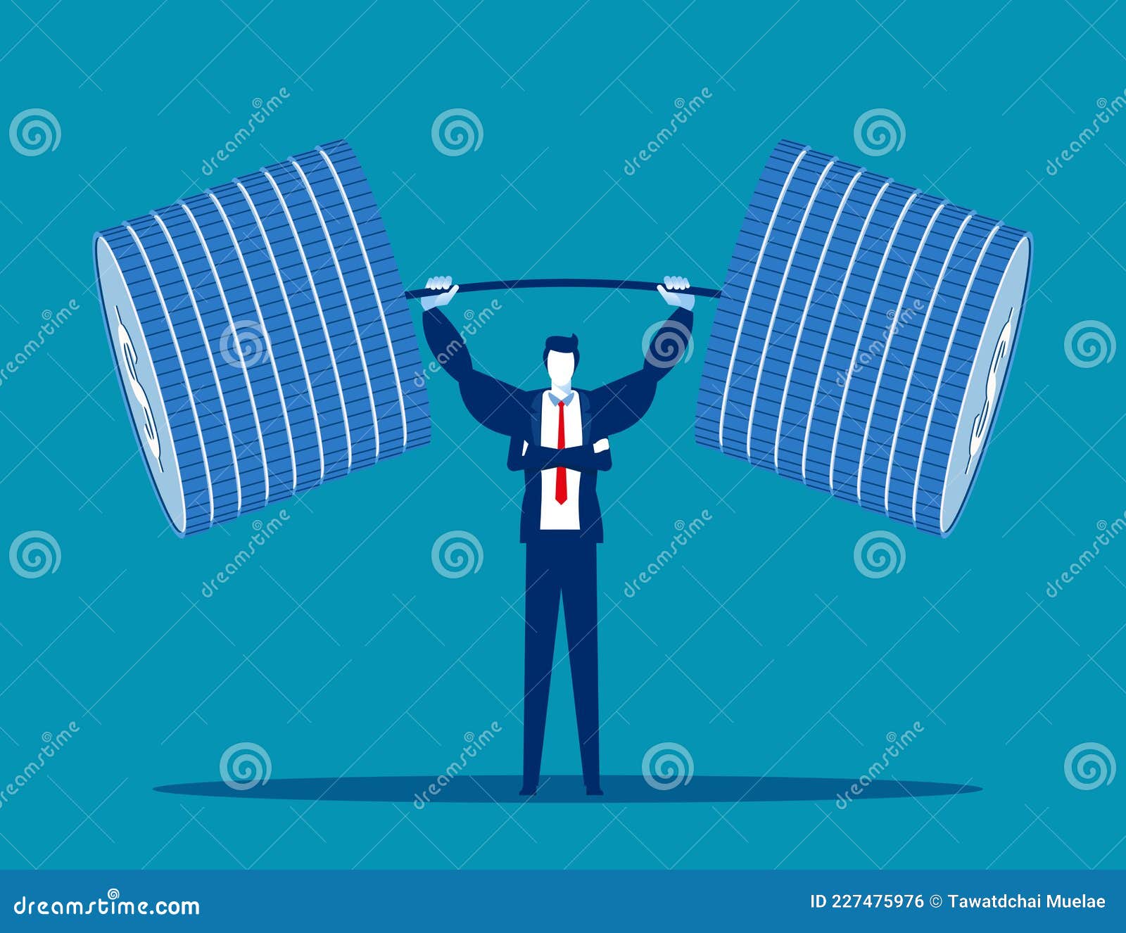 Business Lifting Money Weight. Business Vector Illustration Concept ...