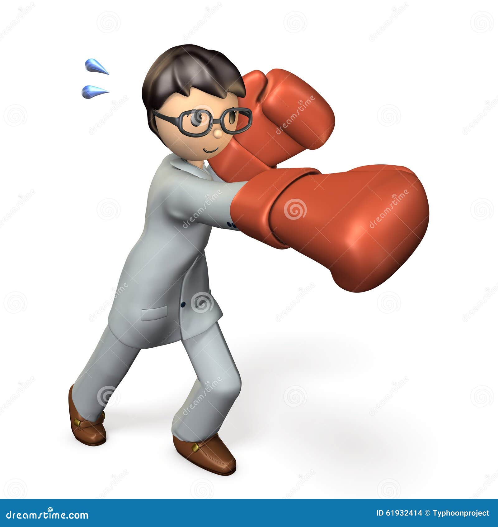 Knocked Out Computer Guy Cartoon Vector | CartoonDealer.com #14448763
