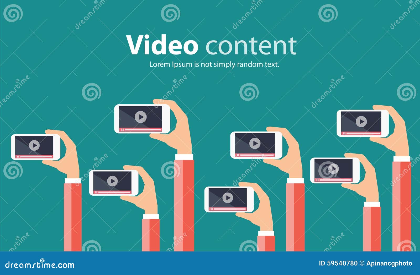 Business on Line Video Marketing Content Concept. Stock Vector ...