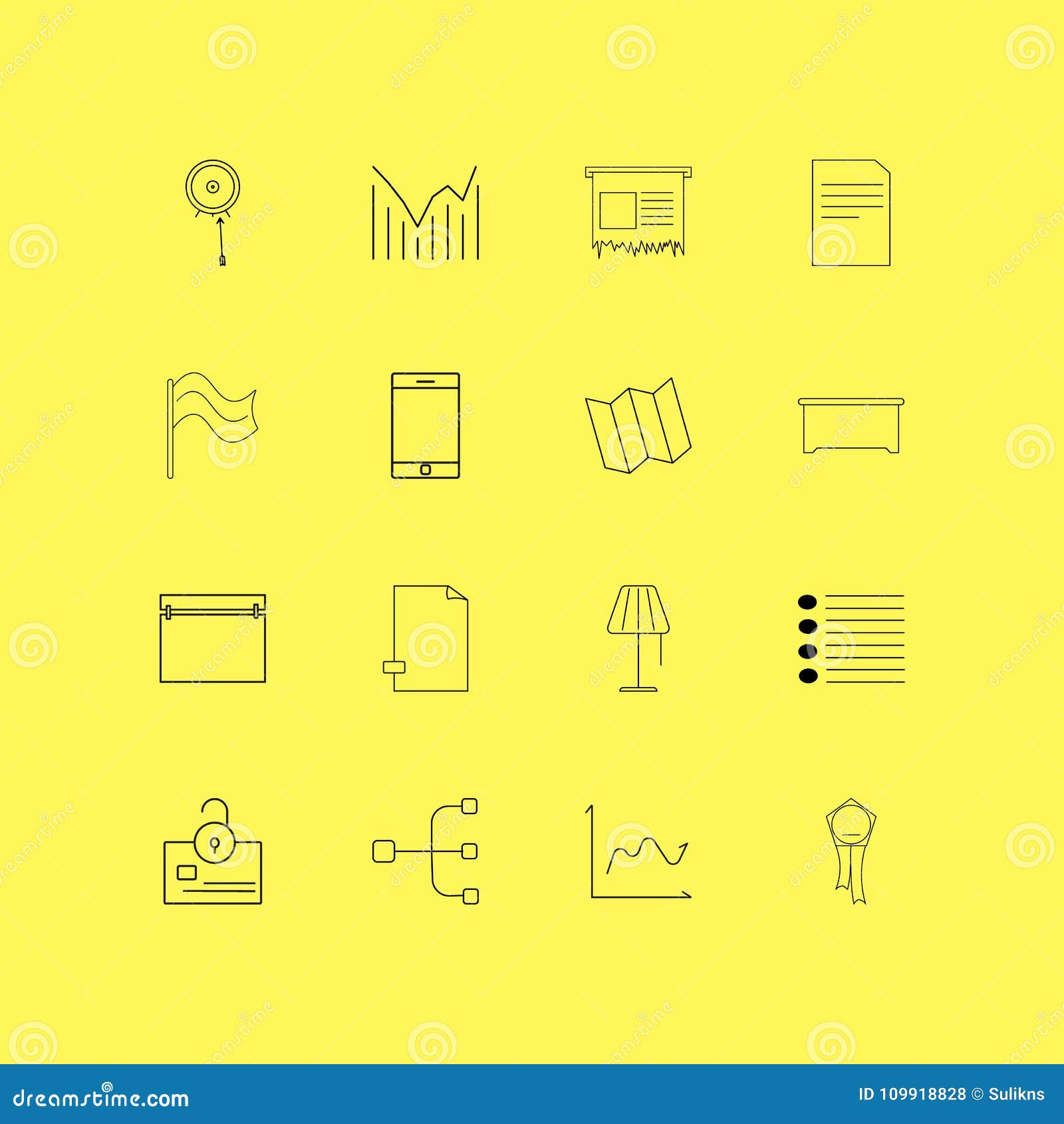 Business linear icon set stock illustration. Illustration of list ...