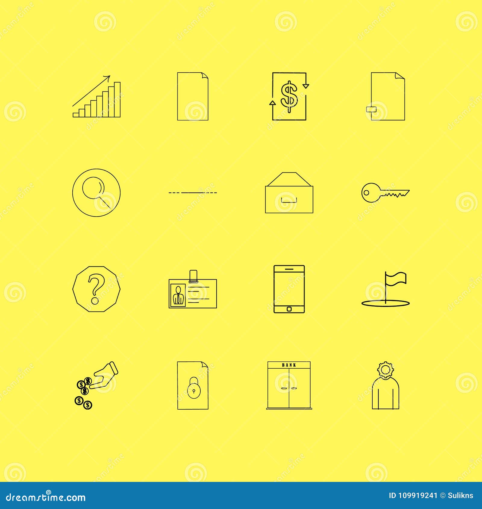 Business linear icon set stock illustration. Illustration of dress ...