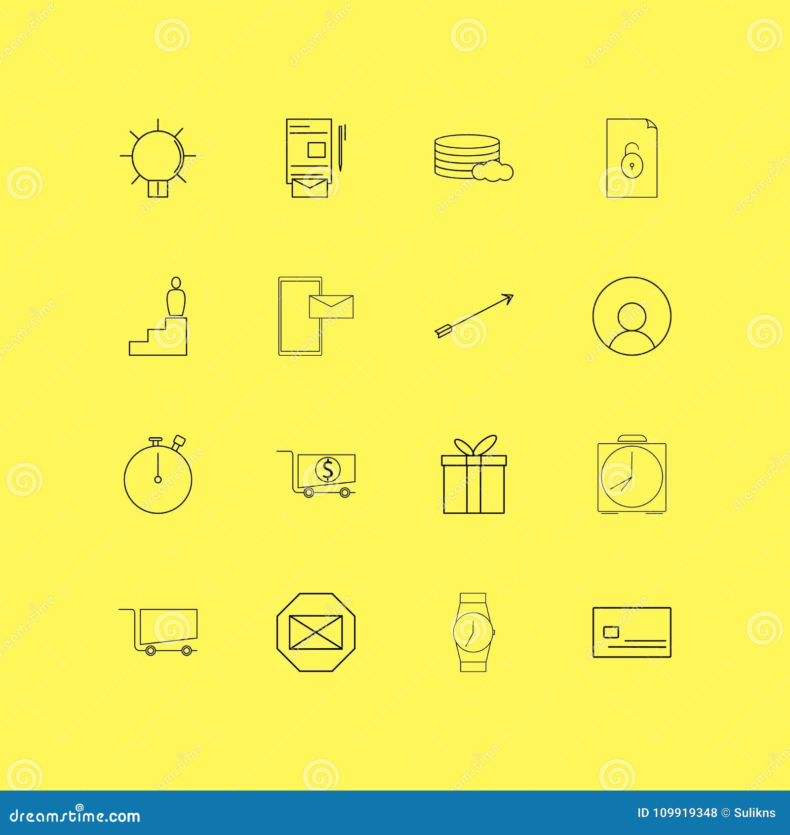 Business linear icon set stock illustration. Illustration of dress ...