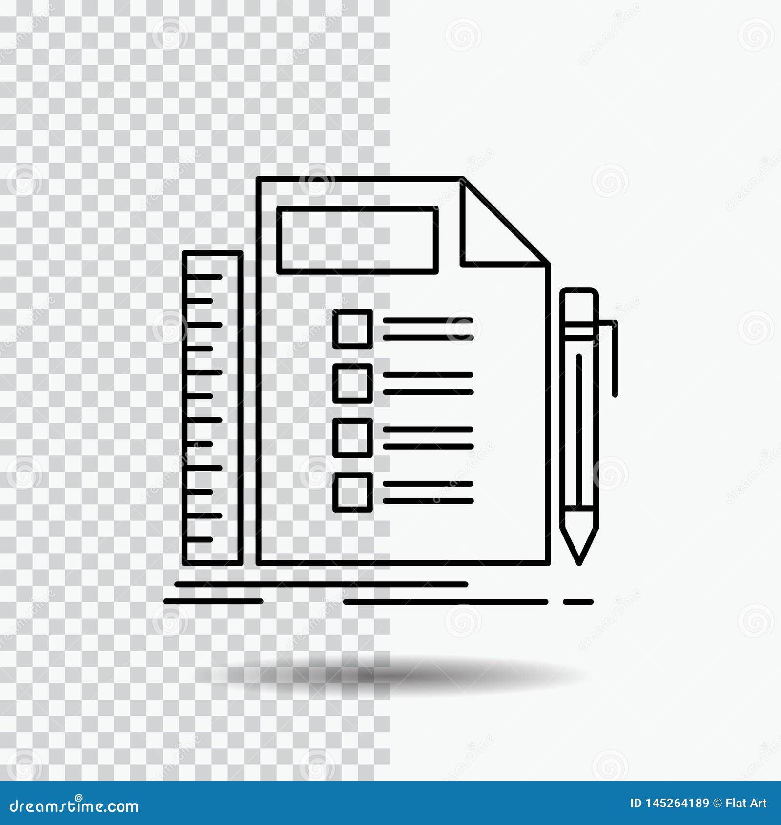 Business, List, Plan, Planning, Task Line Icon on Transparent ...