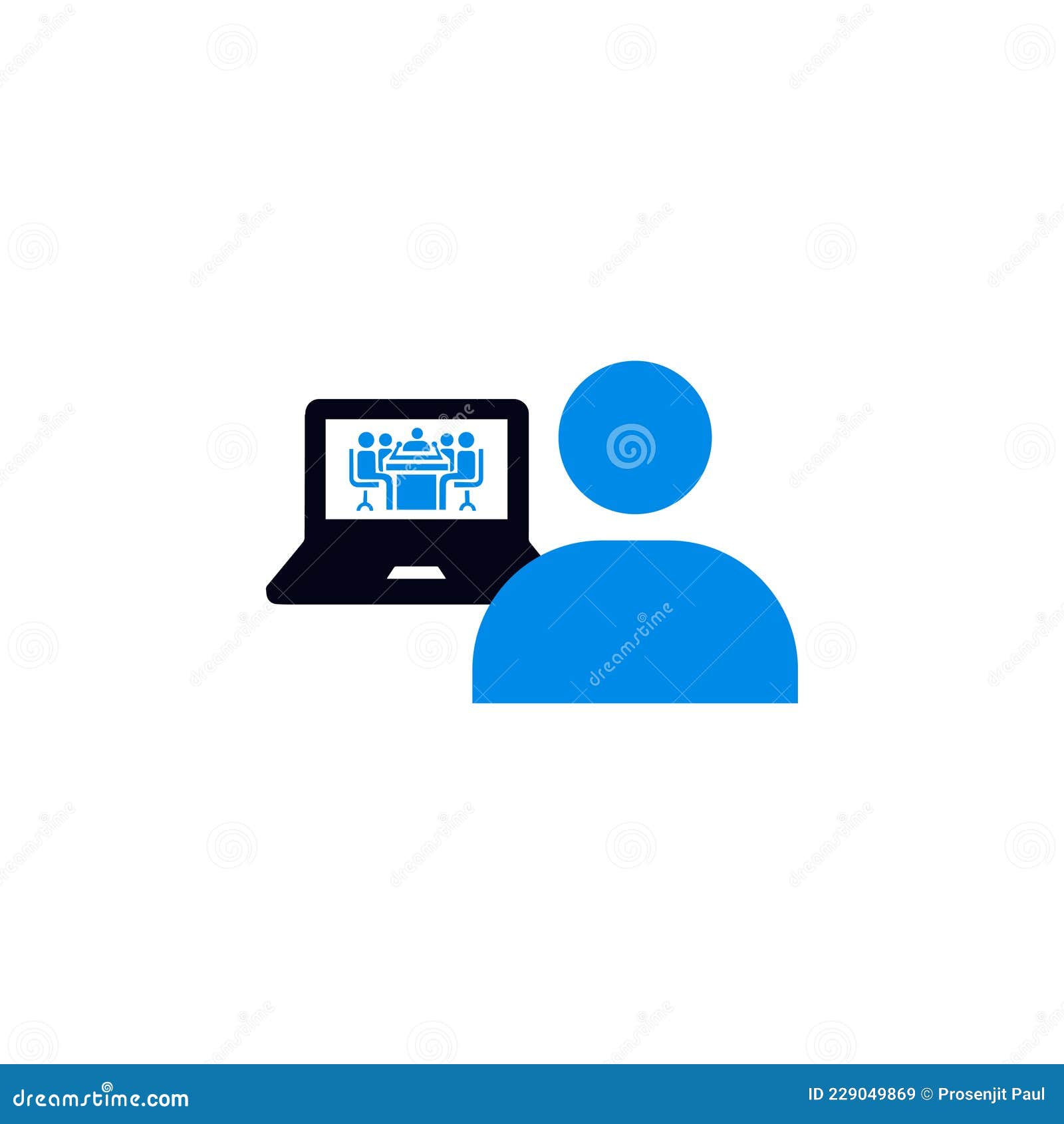 Business Live Meeting or Live Class Icon Stock Vector - Illustration of ...