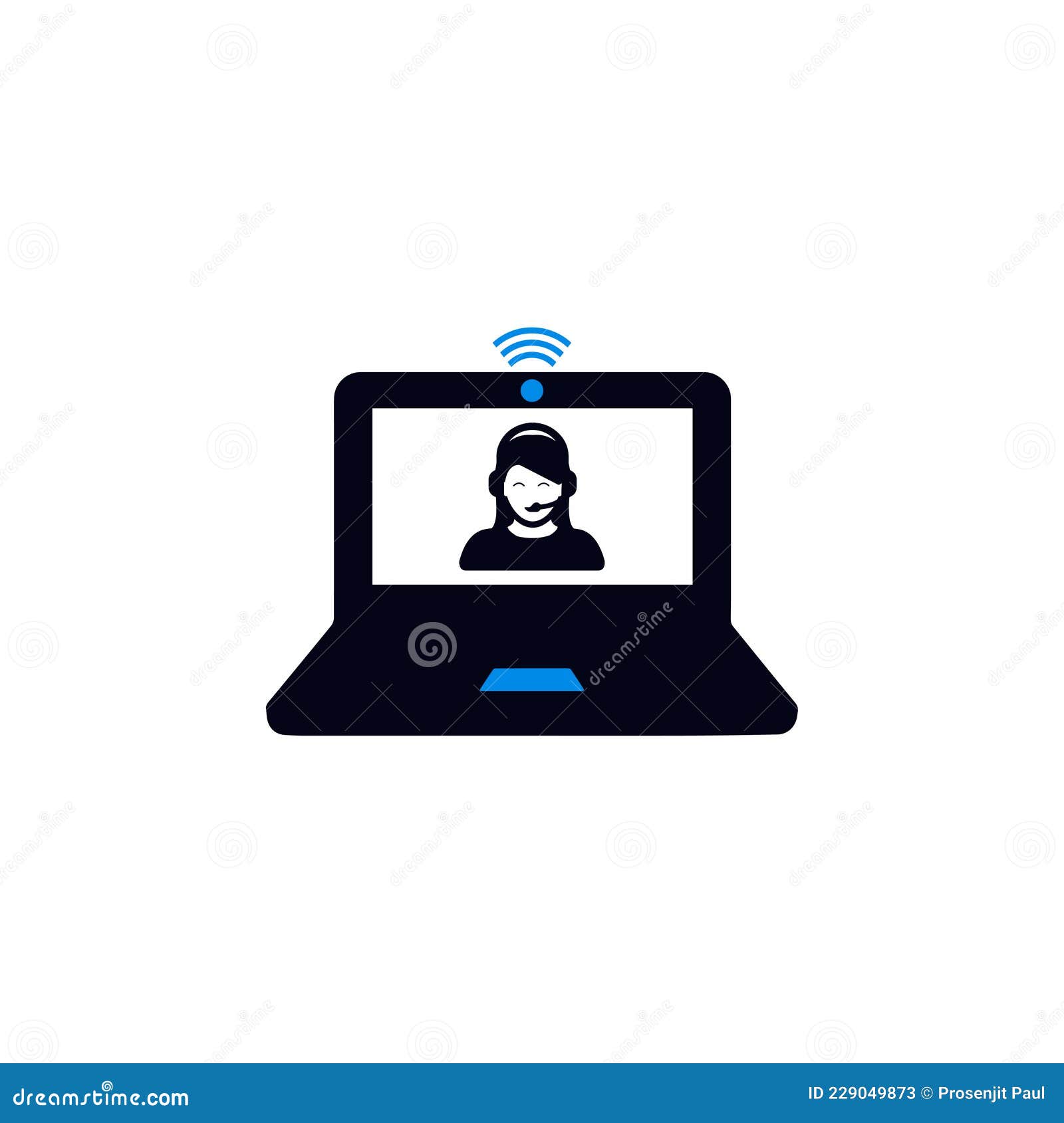 Business Live Meeting or Live Class Icon Stock Vector - Illustration of ...