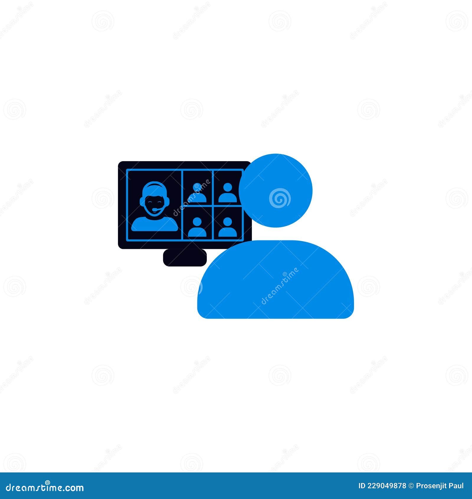 Business Live Meeting or Live Class Icon Stock Vector - Illustration of ...