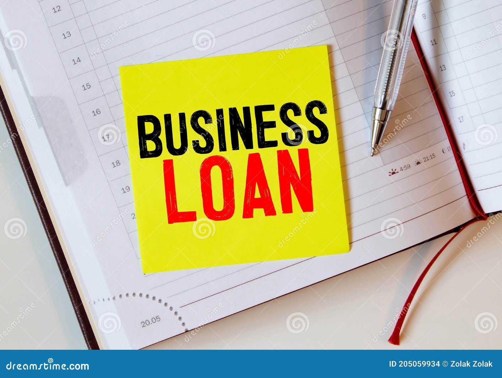 Business Loan Text Concept on Note Paper Stock Photo - Image of money ...