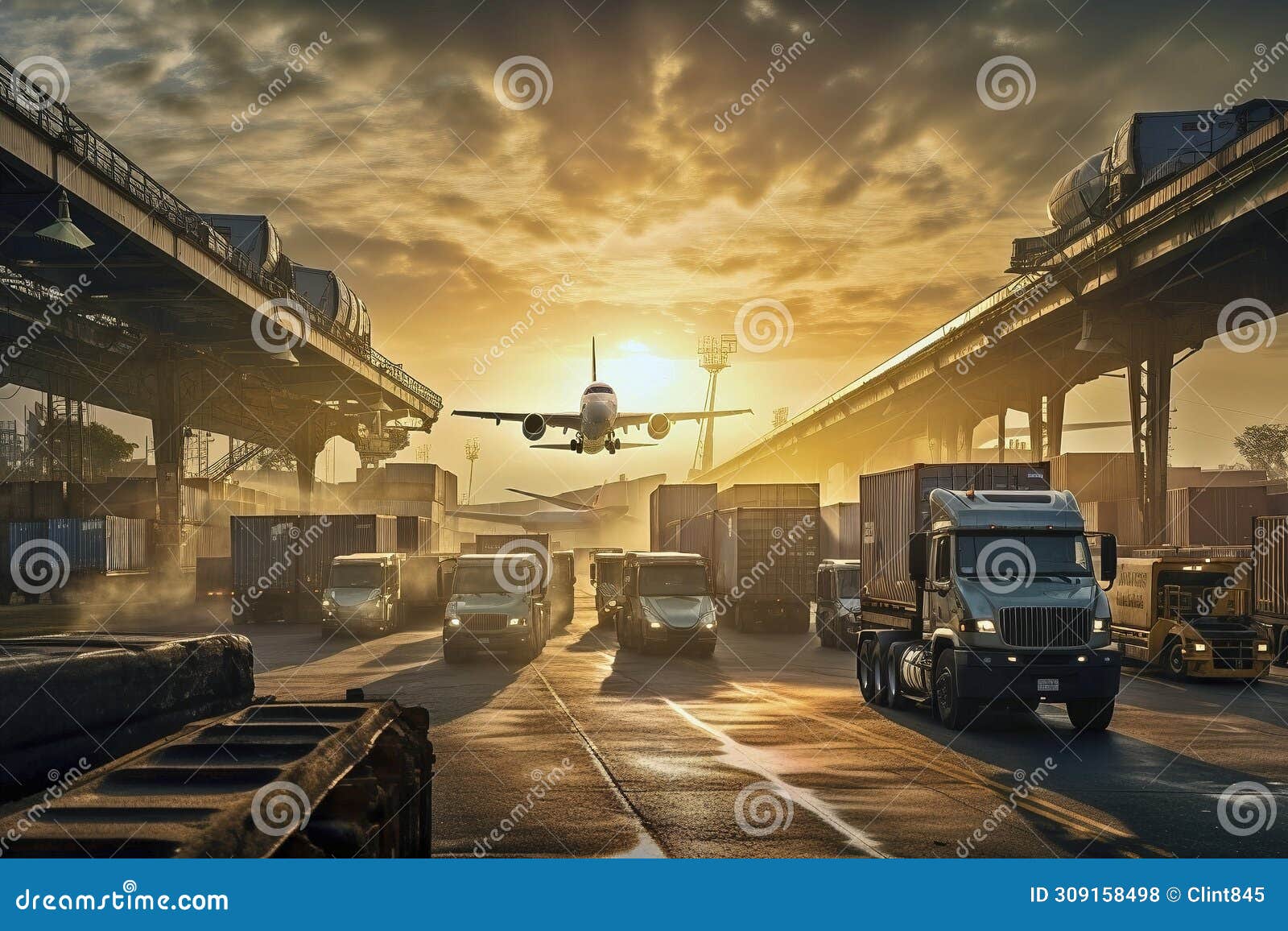 Business Logistics Concept, Plane, Truck, Train Import-Export ...