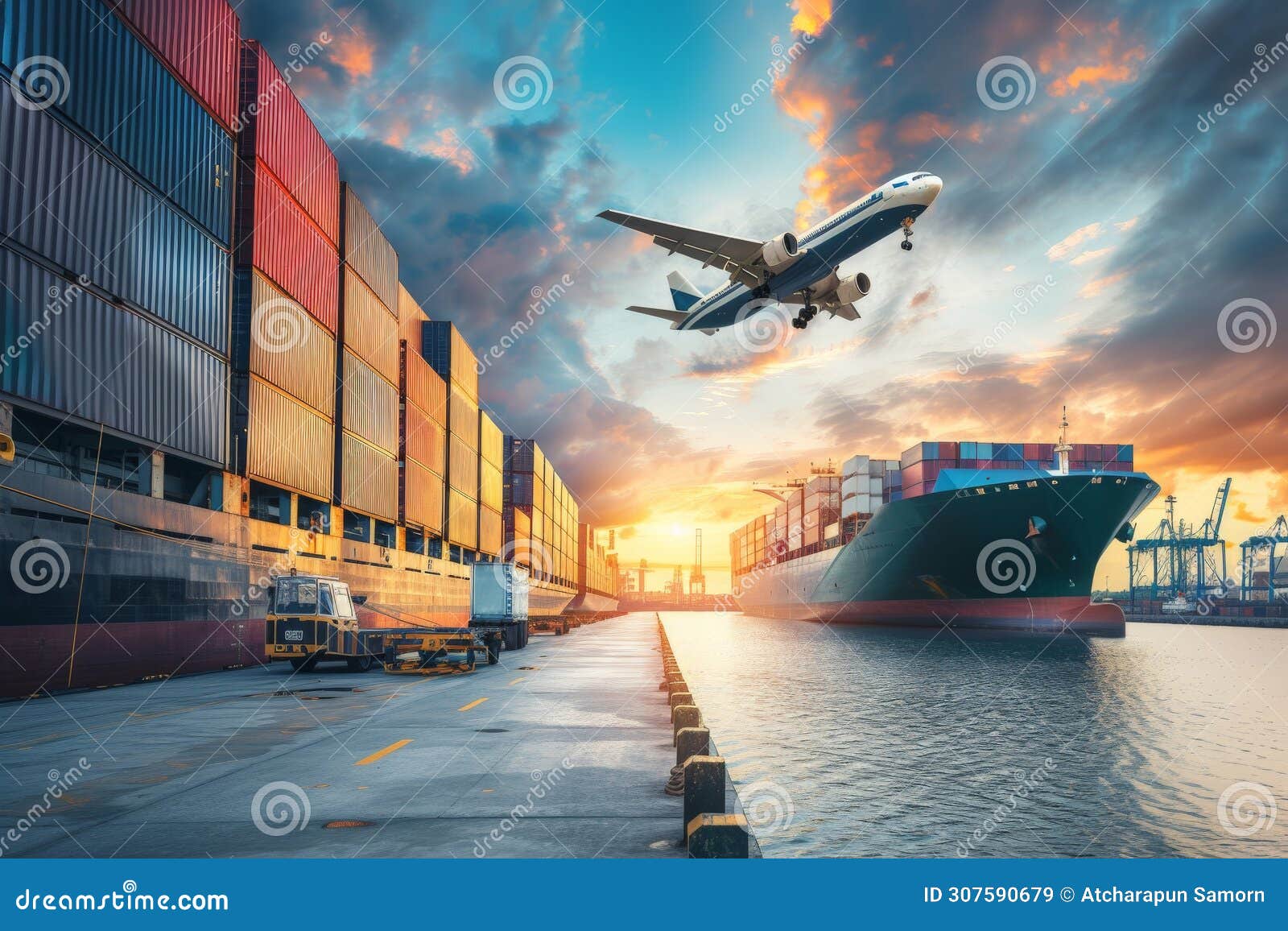 Business Logistics and Transportation Concept of Containers Cargo ...