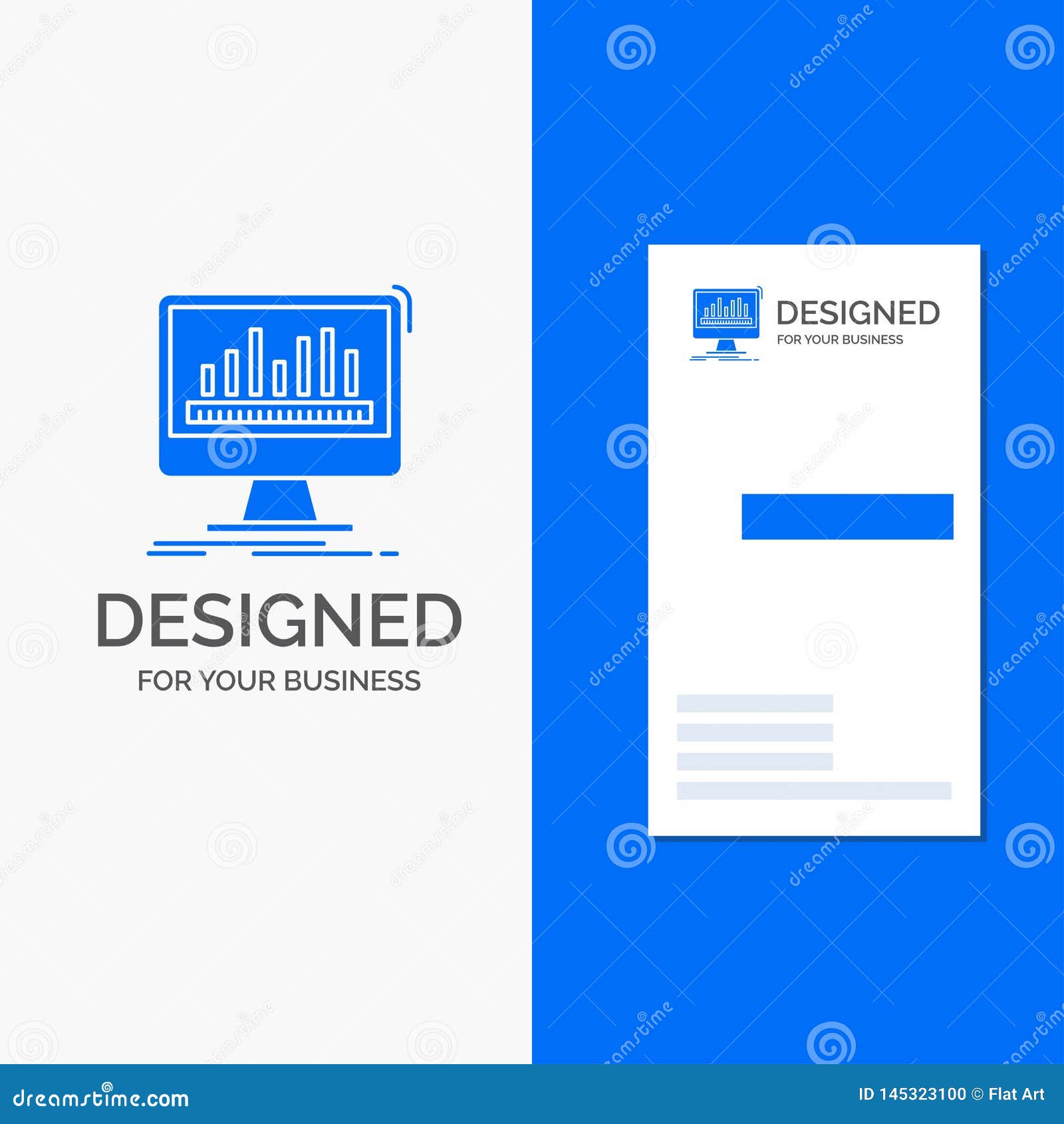 Business Logo for Analytics, Processing, Dashboard, Data, Stats. Vertical Blue Business ...