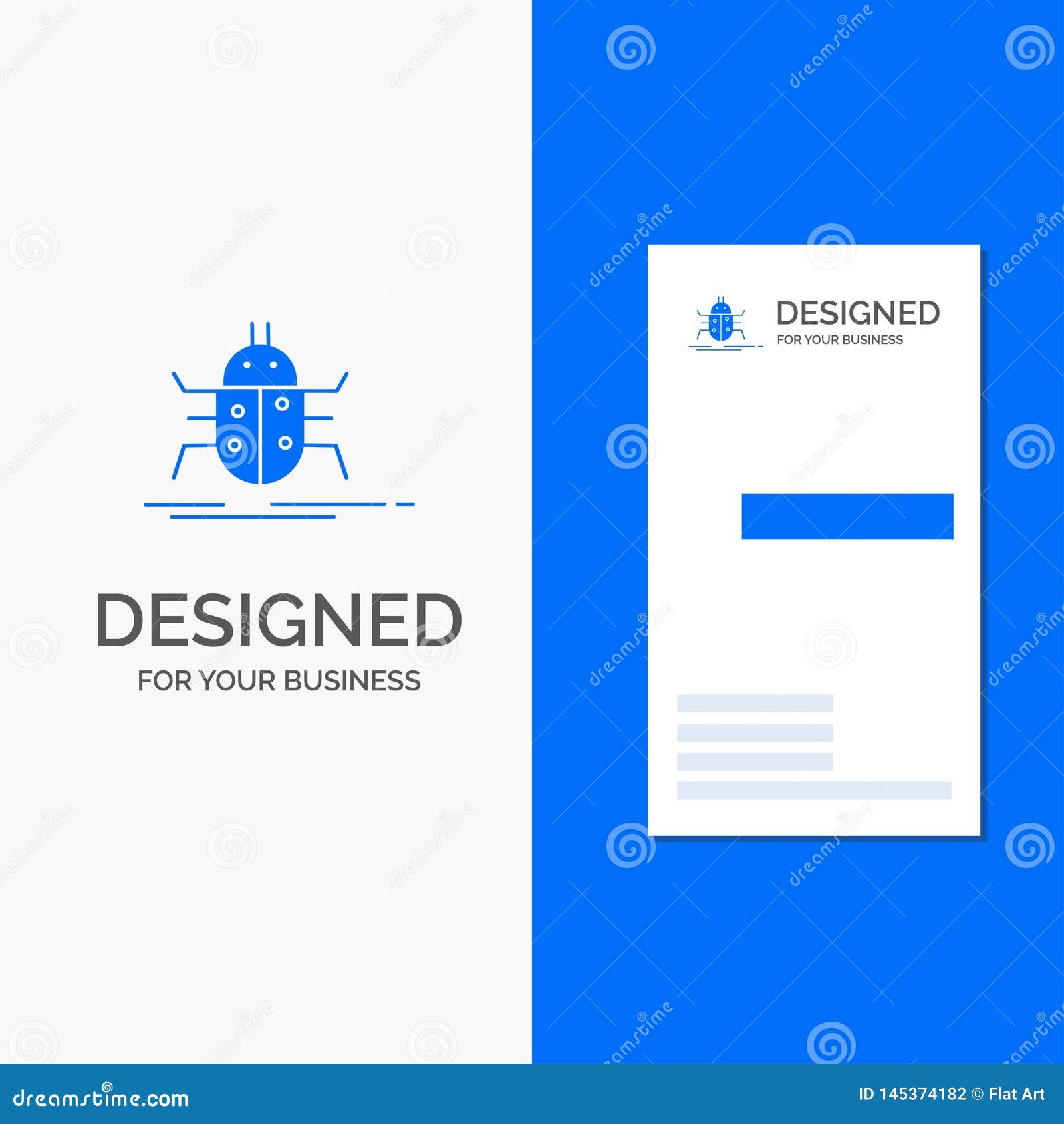 Business Logo for Bug, Bugs, Insect, Testing, Virus. Vertical Blue ...