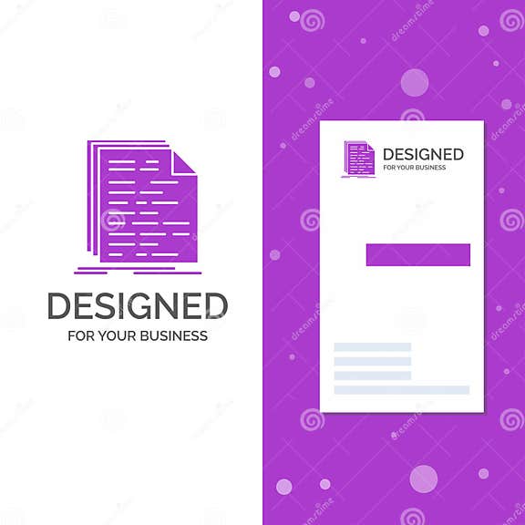 Business Logo for Code, Coding, Doc, Programming, Script. Vertical Purple Business / Visiting ...