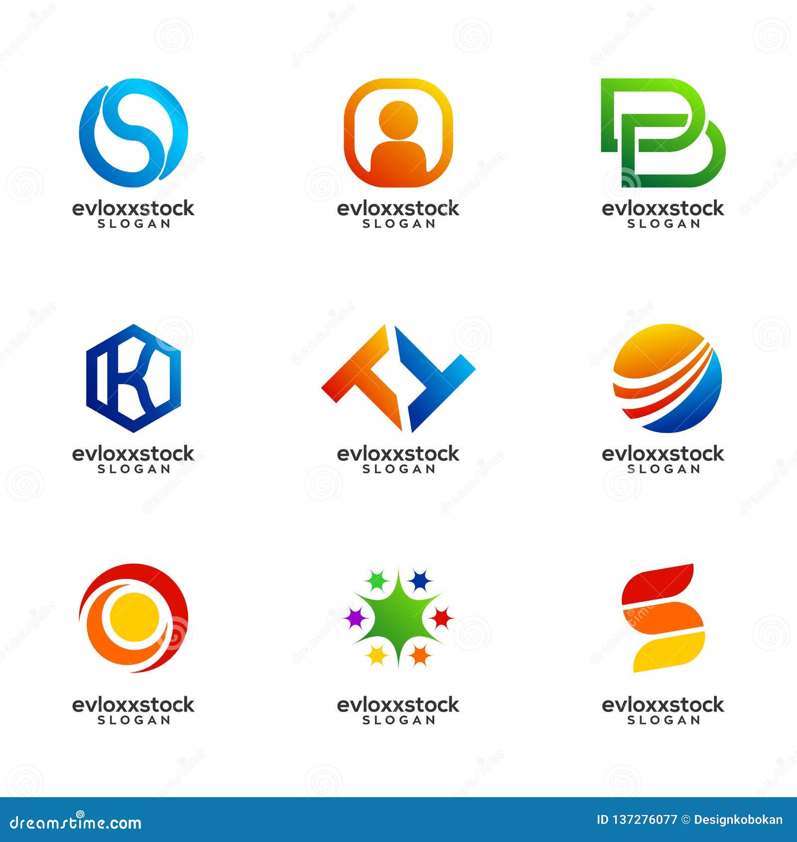 Set of Business Logo Design Vector Template Stock Illustration ...