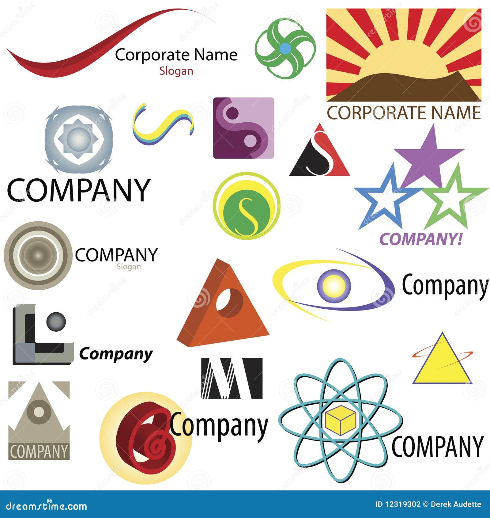 Business Logo Elements Icon Set Stock Vector - Illustration of card ...