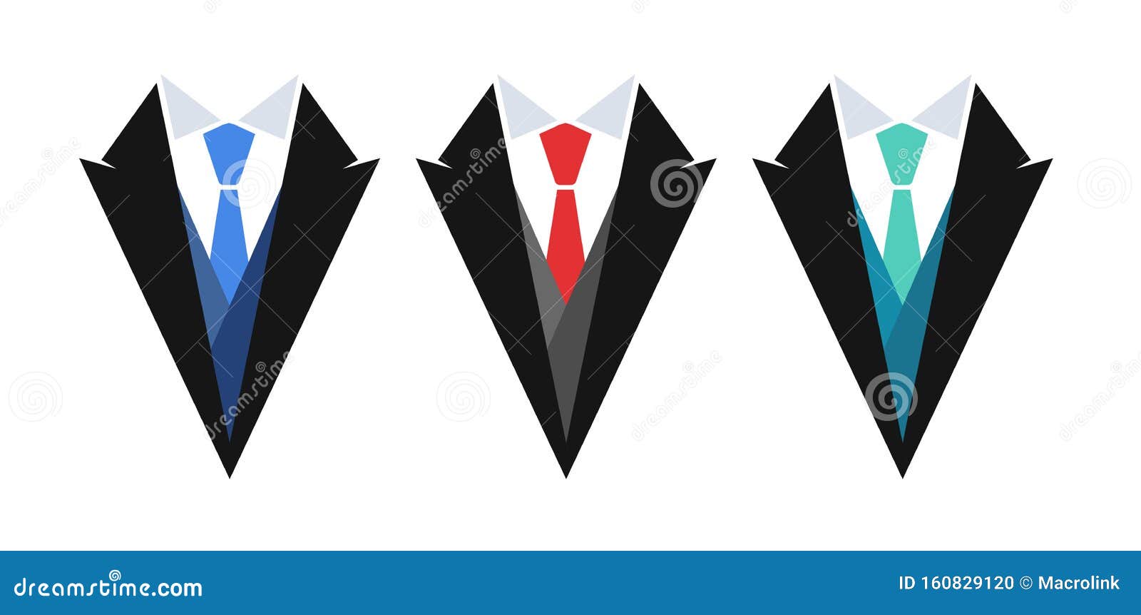 Business Logo. Suit with Tie, Set of Vector Emblems Stock Vector ...