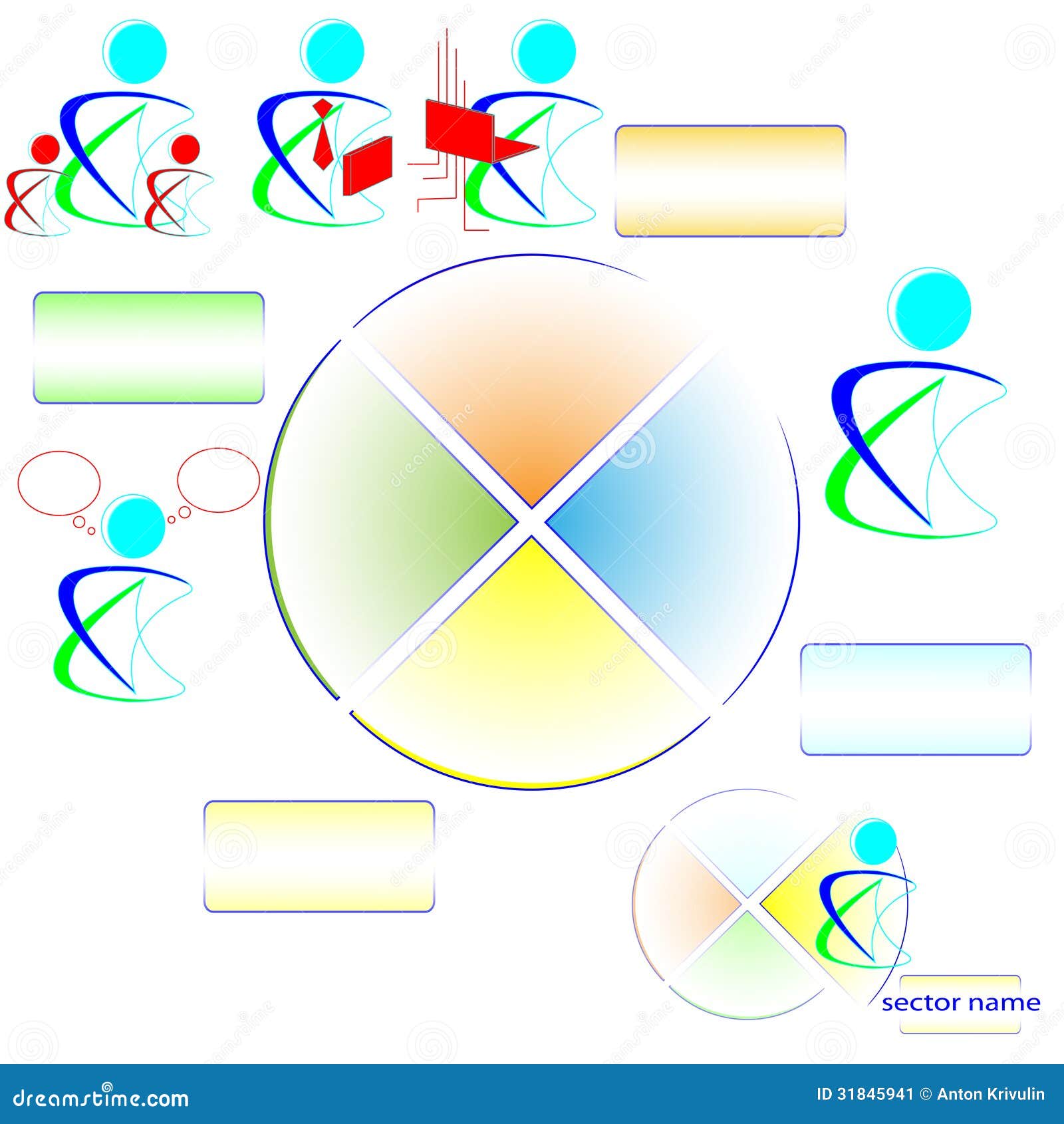Business Logos and Sectors. Stock Vector - Illustration of plan, icons ...