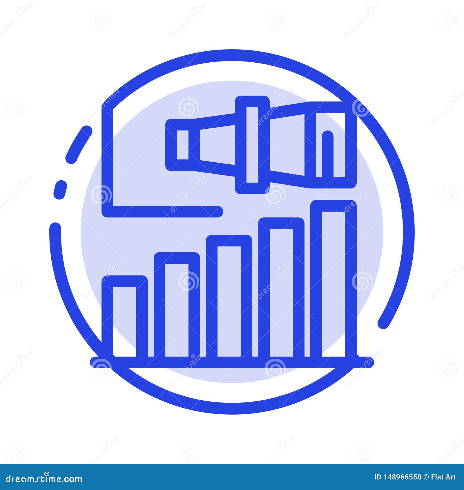 Business, Long, Modern, Term, Vision Blue Dotted Line Line Icon Stock ...