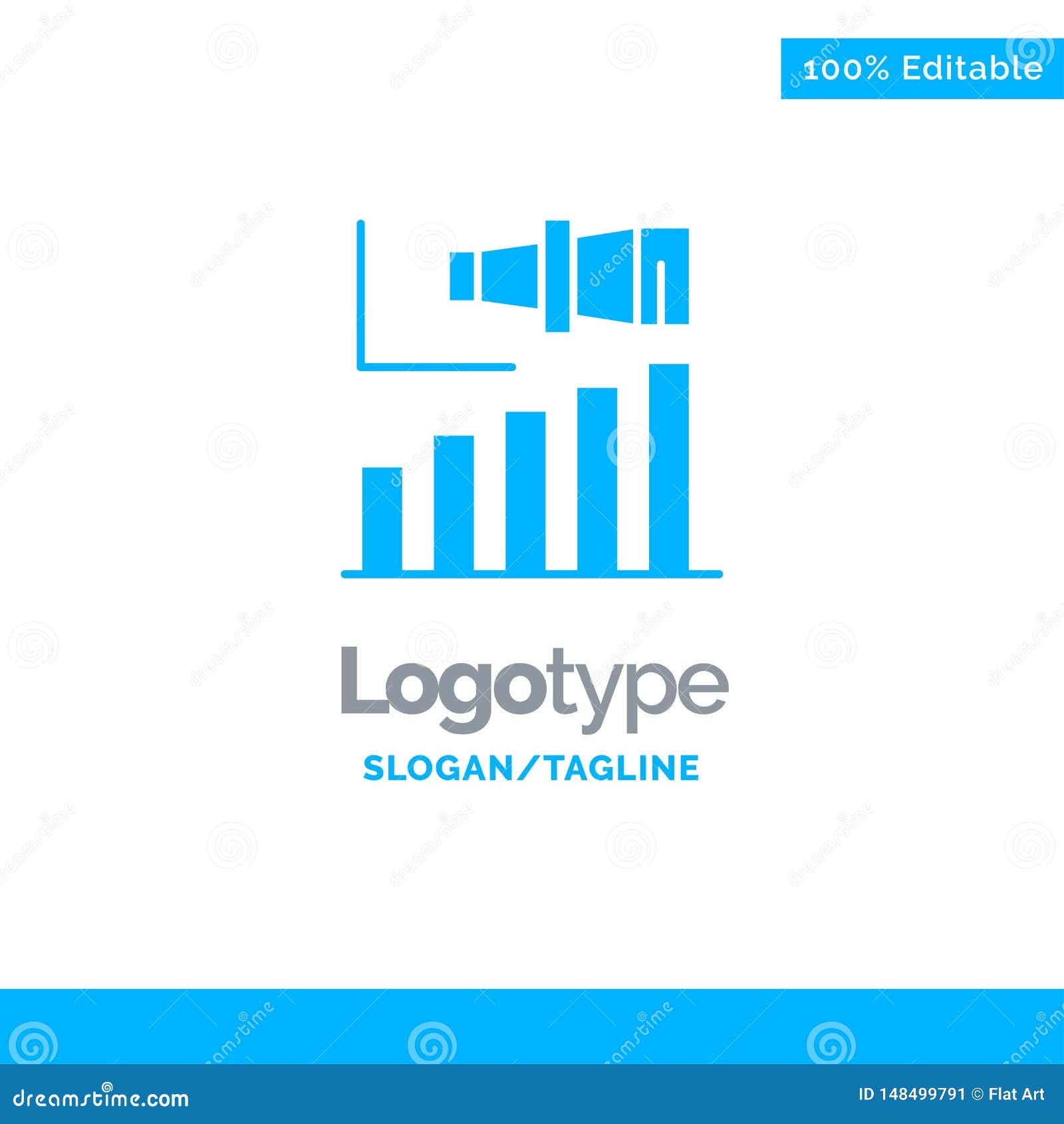 Business, Long, Modern, Term, Vision Blue Solid Logo Template. Place ...