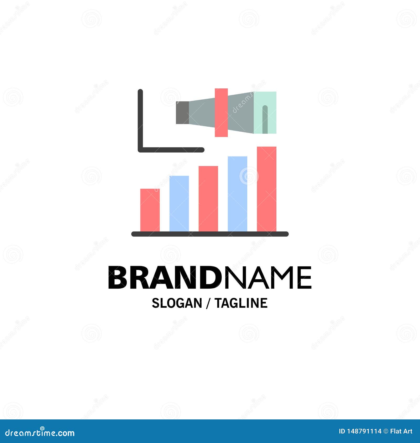 Business, Long, Modern, Term, Vision Business Logo Template. Flat Color ...